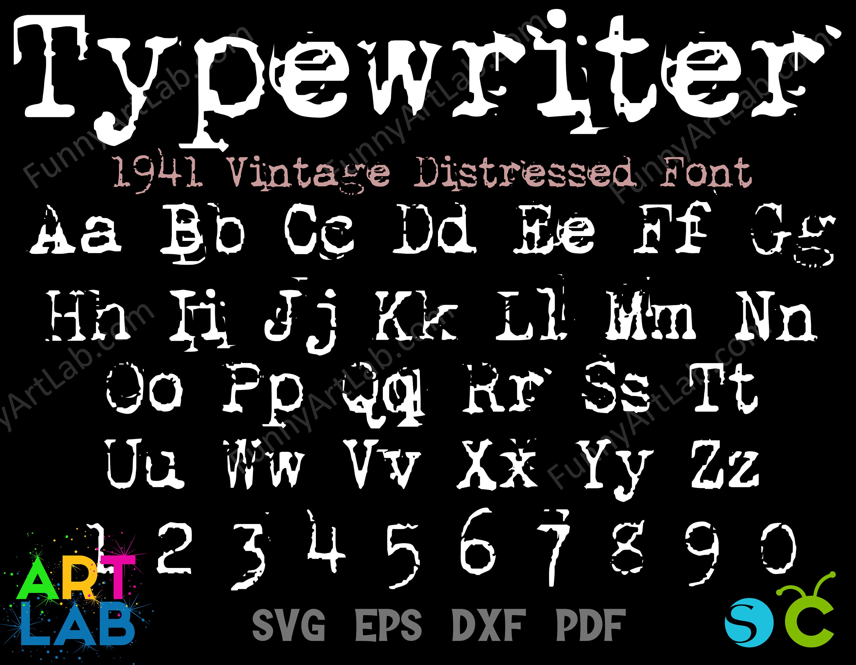 Typewriter Font Numbers