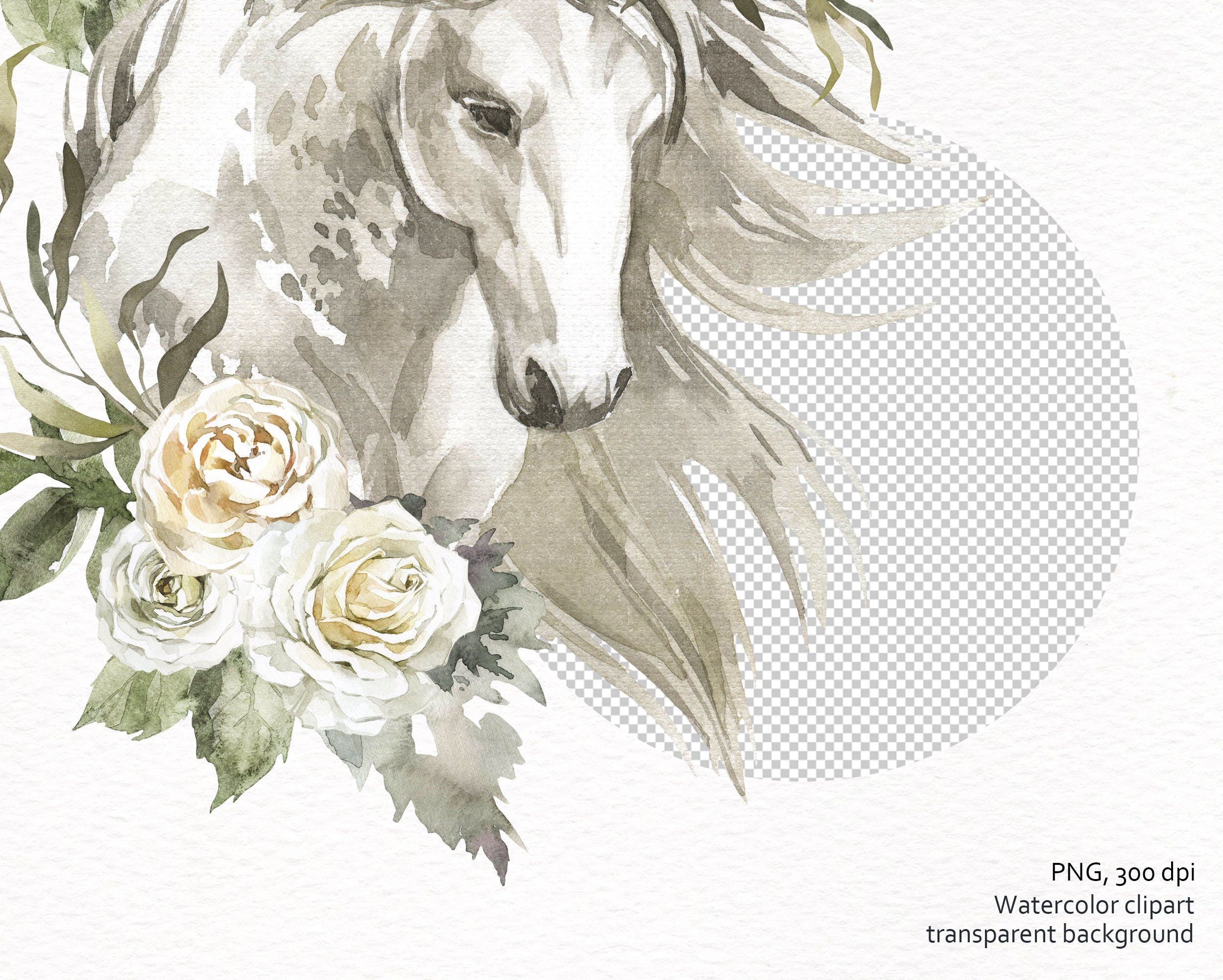 Watercolor Horse Wall Art Print. Wedding Decoration Boho - Etsy
