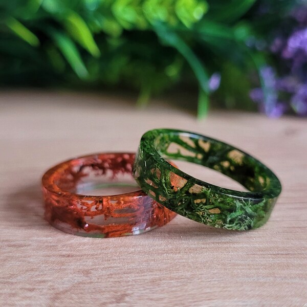 Moss Resin Ring - Etsy