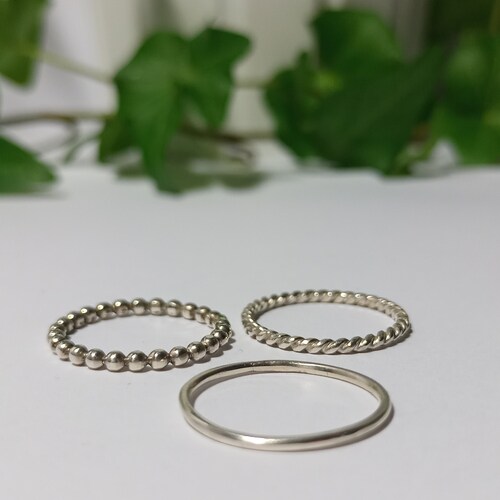 Sterling Silver Stacking Rings Set Stackable Ring Set 925 - Etsy UK
