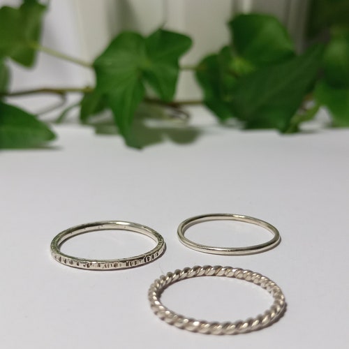 Sterling Silver Stacking Rings Set Stackable Ring Set 925 - Etsy UK