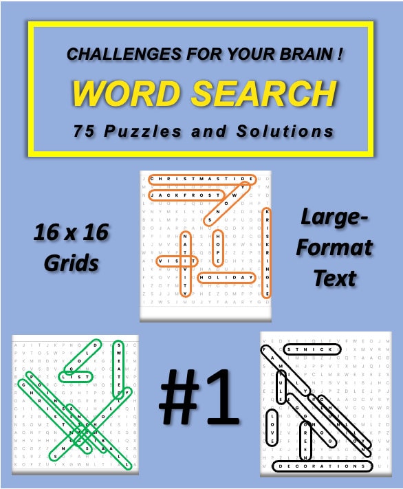75 Word Search Puzzles # 1 - Challenges for Your Brain! - Etsy