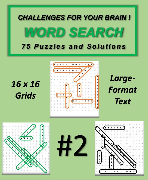 75 Word Search Puzzles # 2 - Challenges for Your Brain! - Etsy