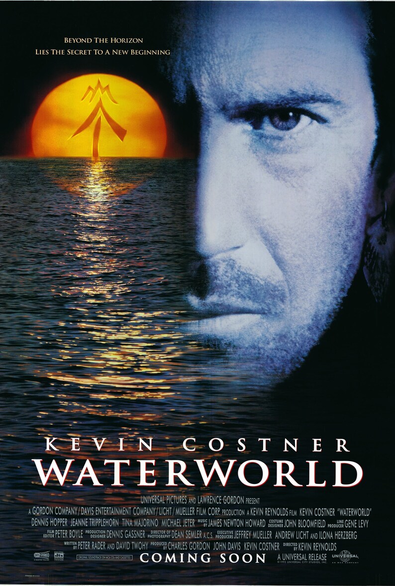 Waterworld 1995 Advance One Sheet Poster Rolled Double Sided Etsy