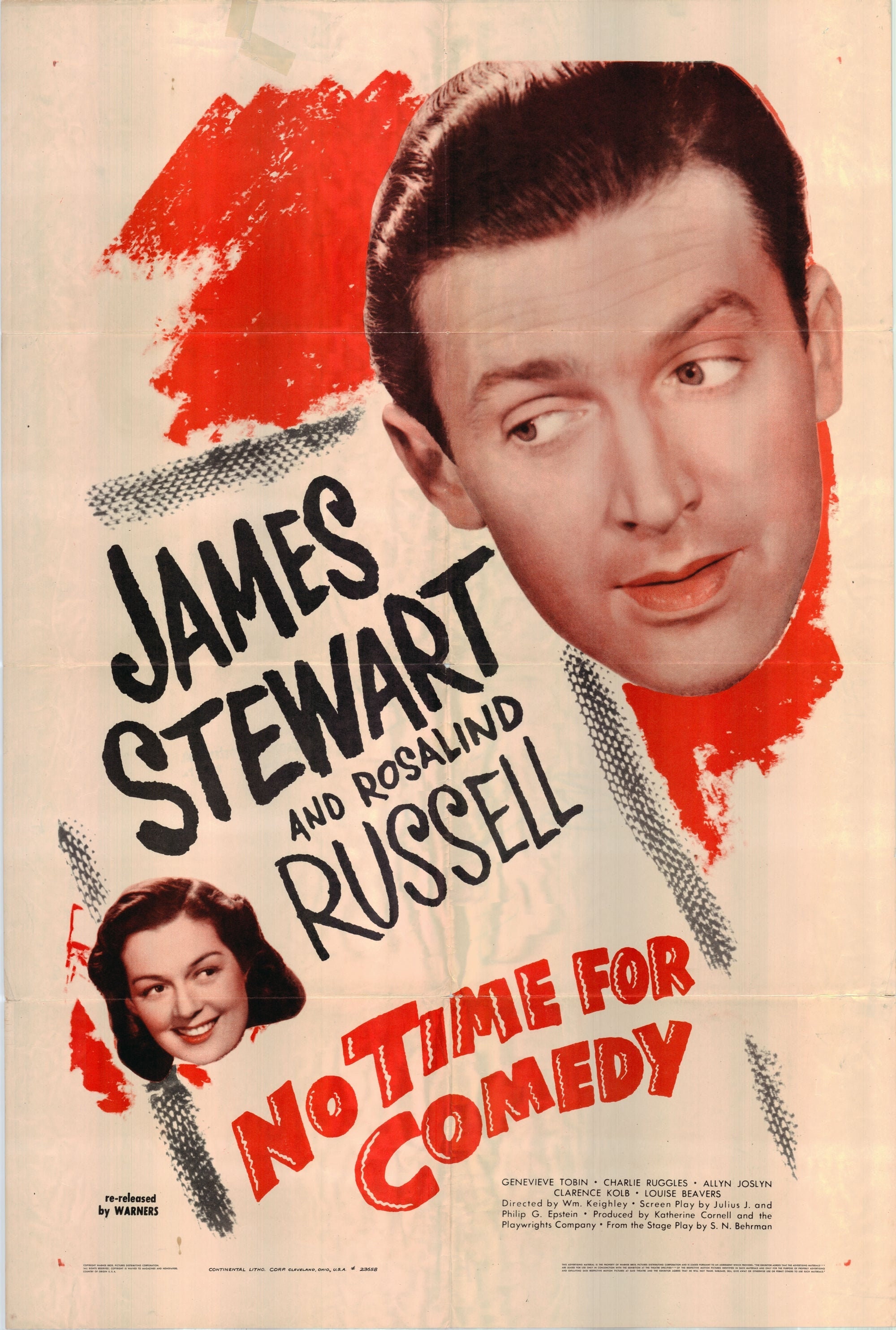 No Time for Comedy 1956R One Sheet Poster Folded - Etsy