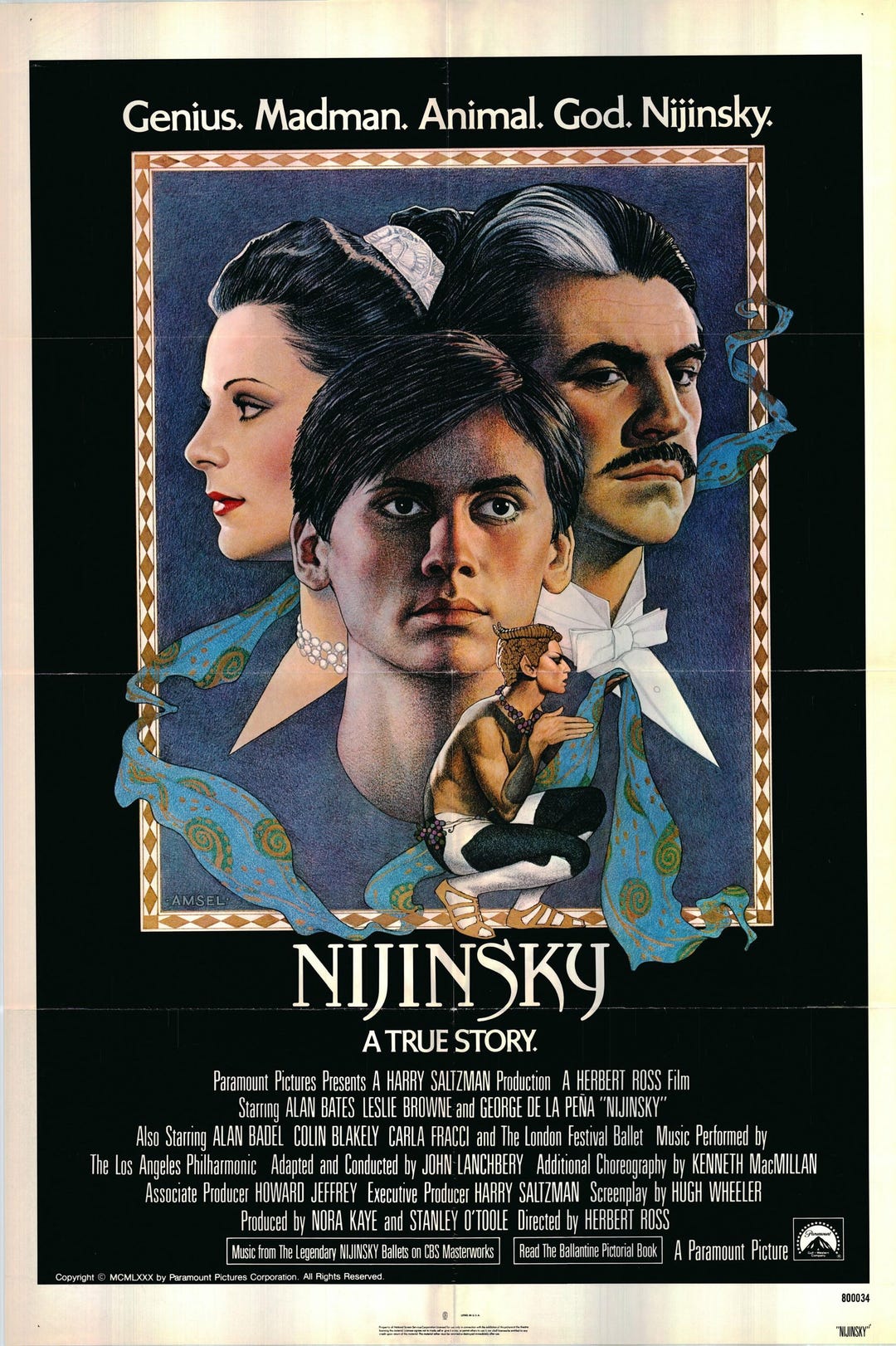 Nijinsky 1980 One Sheet Poster Folded - Etsy