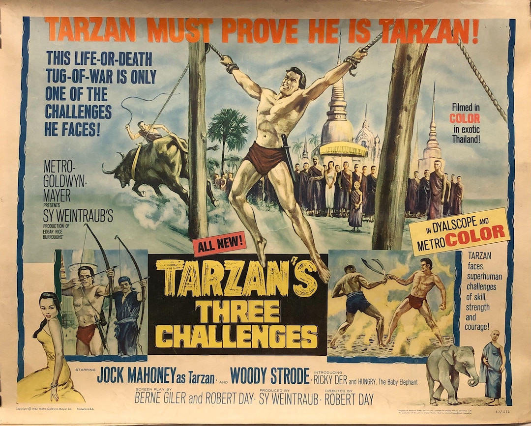 Tarzan's Three Challenges 1963 Display Sheet, Rolled - Etsy
