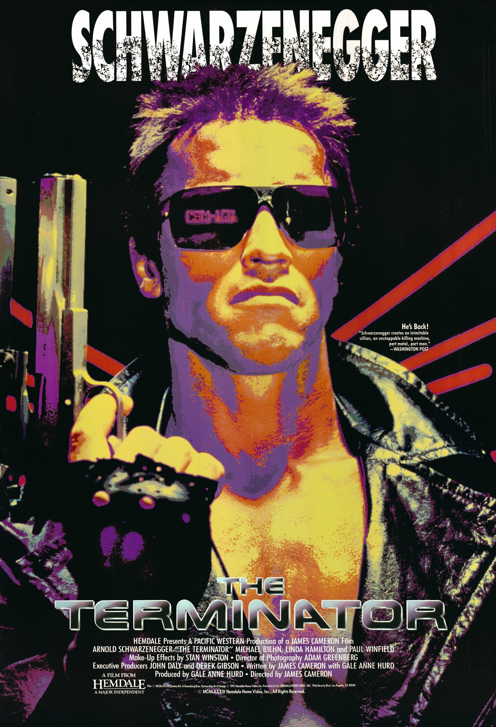 Terminator 1991 Vhs Release of 1984 Terminator One Sheet Poster Rolled ...