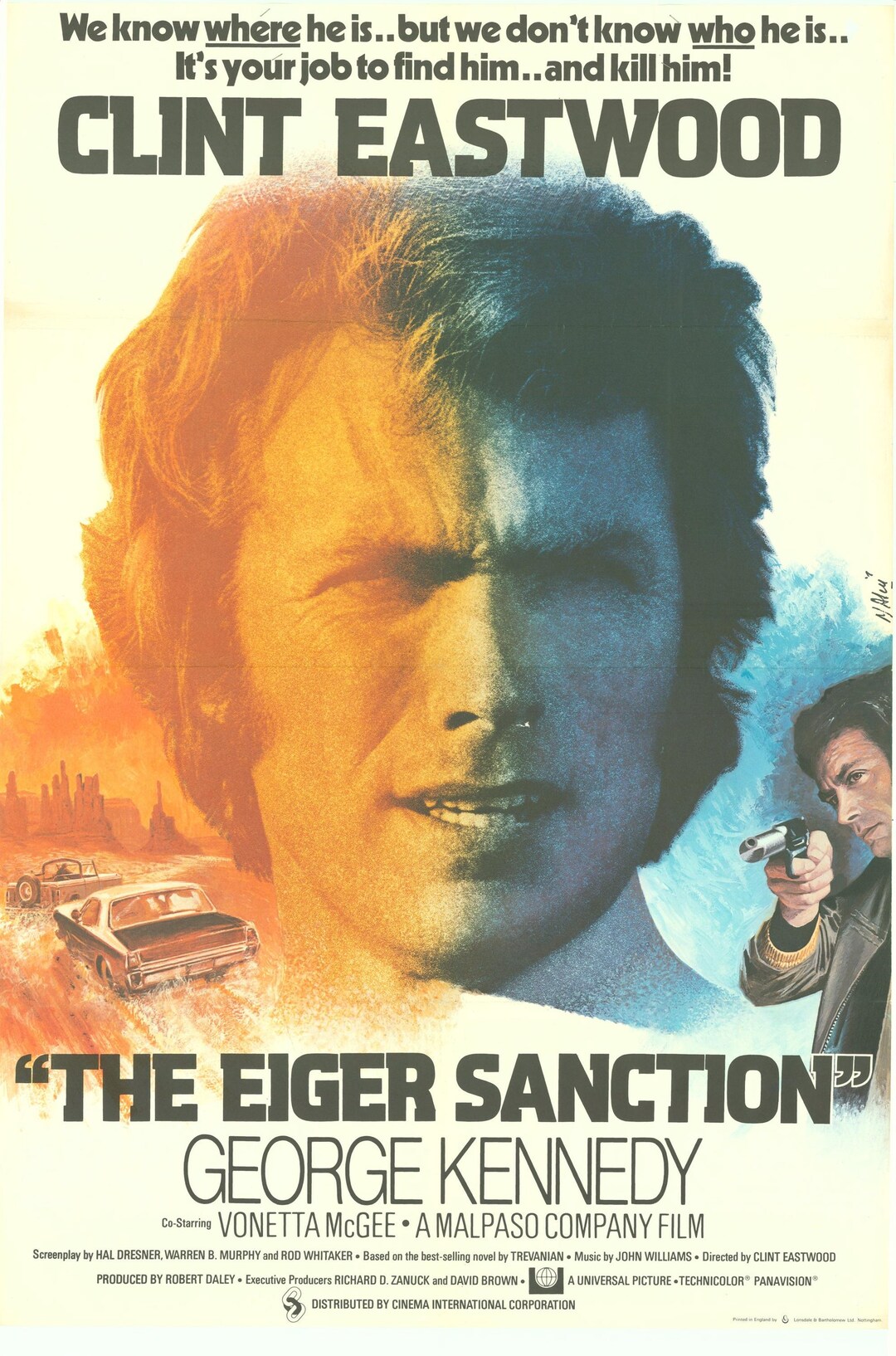 Eiger Sanction 1975 Uk One Sheet Poster Folded - Etsy