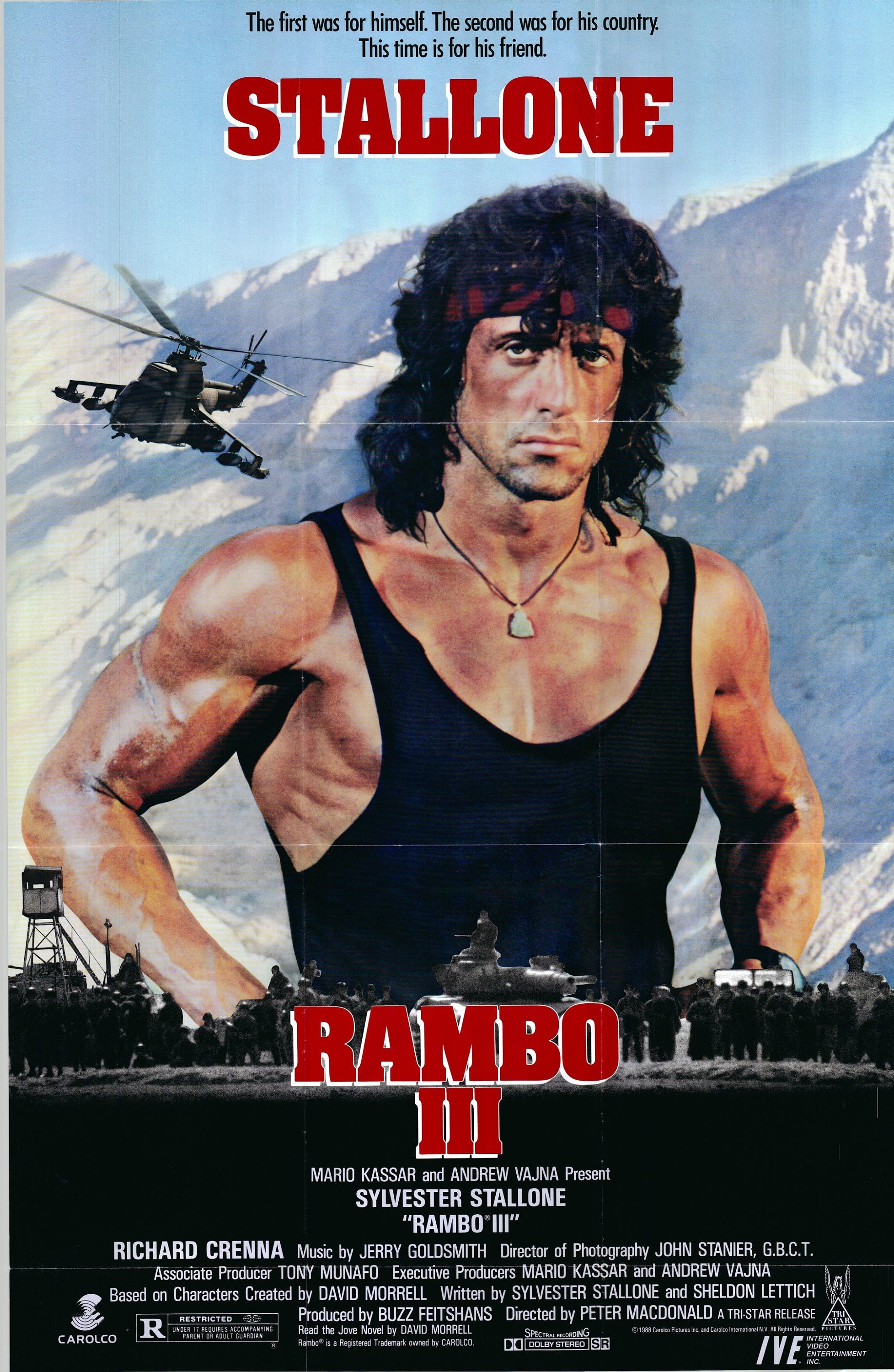 Rambo Iii 1988 One Sheet Poster Folded - Etsy