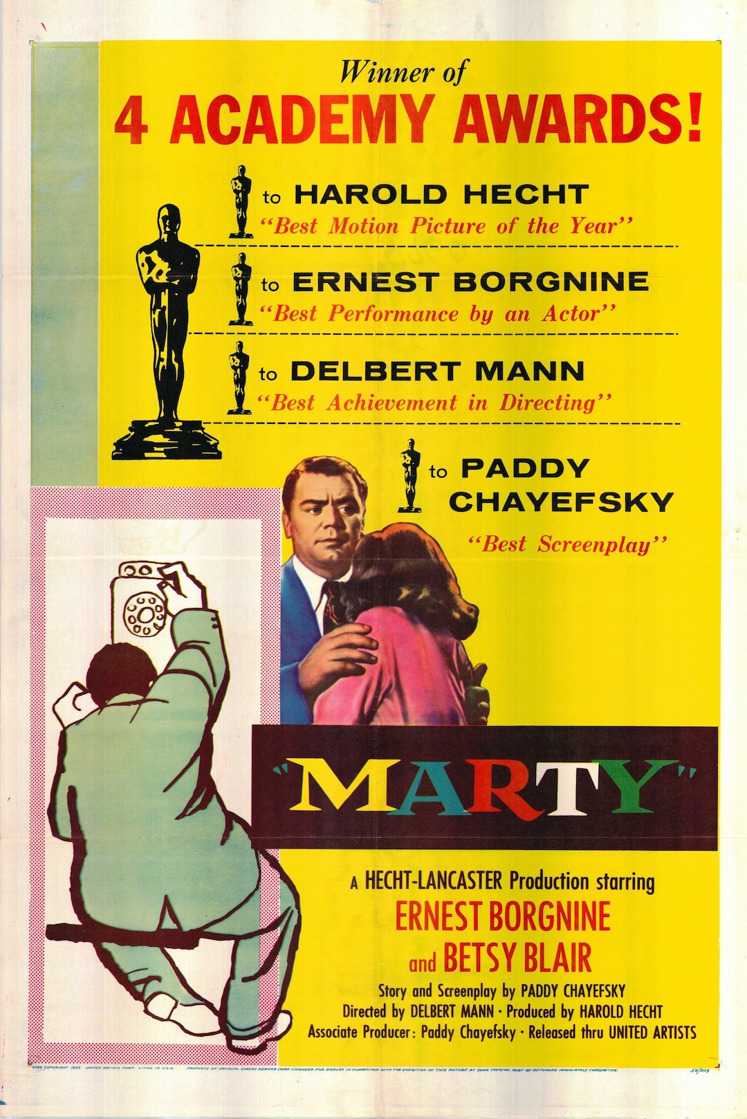 Marty 1955 Academy Award One Sheet Poster Folded - Etsy