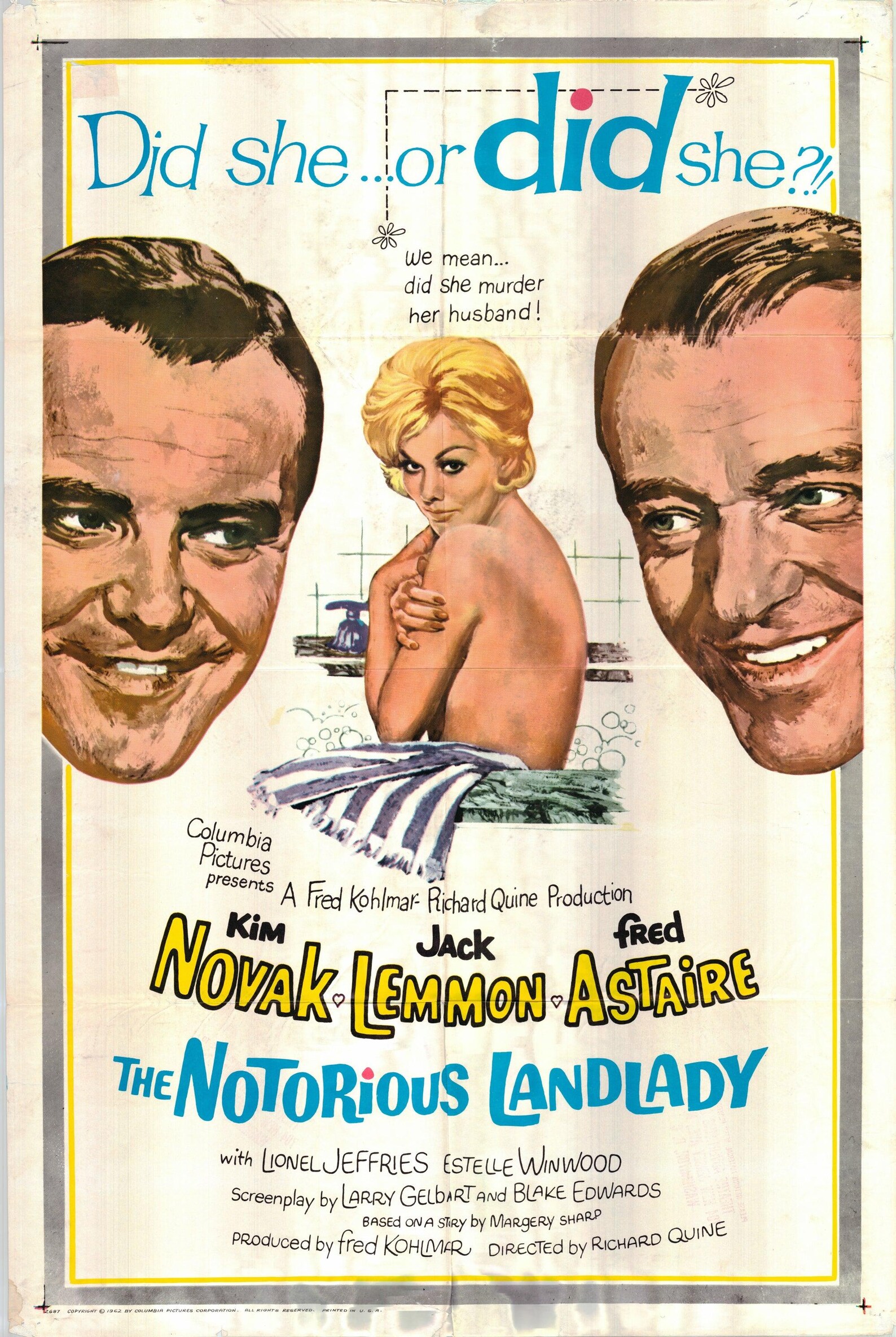 The Notorious Landlady 1961 One Sheet Poster Folded - Etsy
