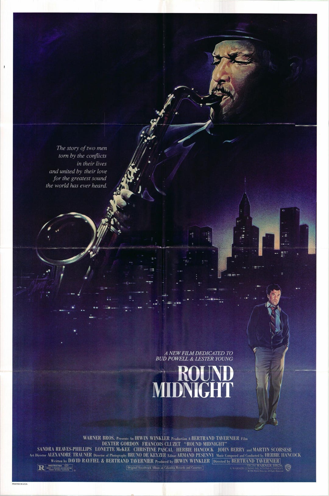 Round Midnight 1986 One Sheet Poster Folded - Etsy