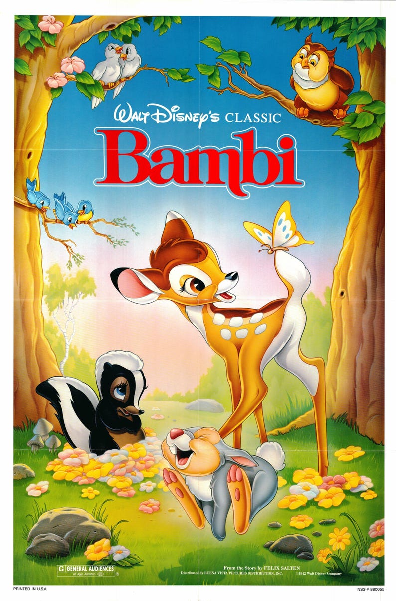 Bambi 1988R One Sheet Poster Rolled - Etsy