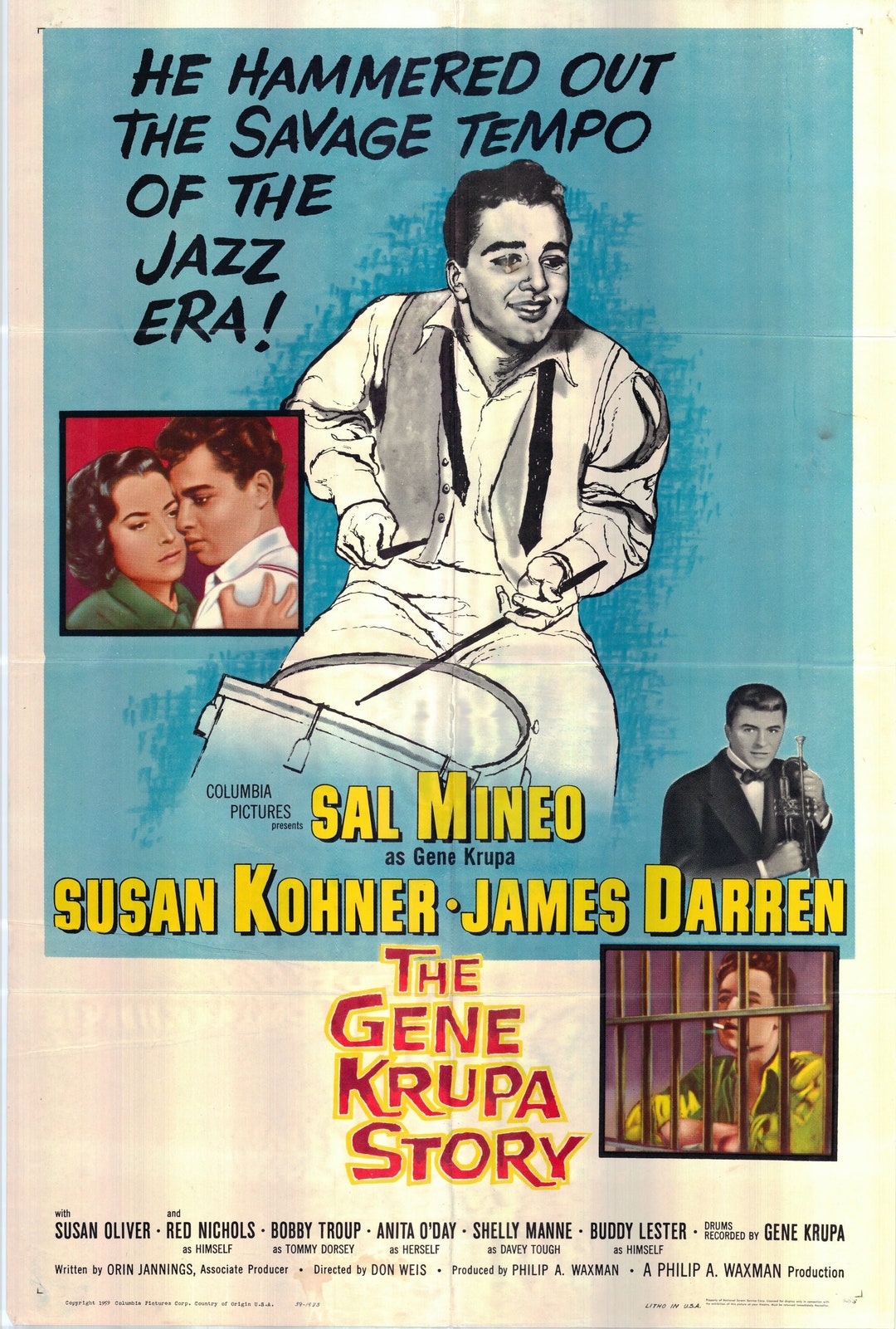 The Gene Krupa Story 1960 One Sheet Poster Folded - Etsy
