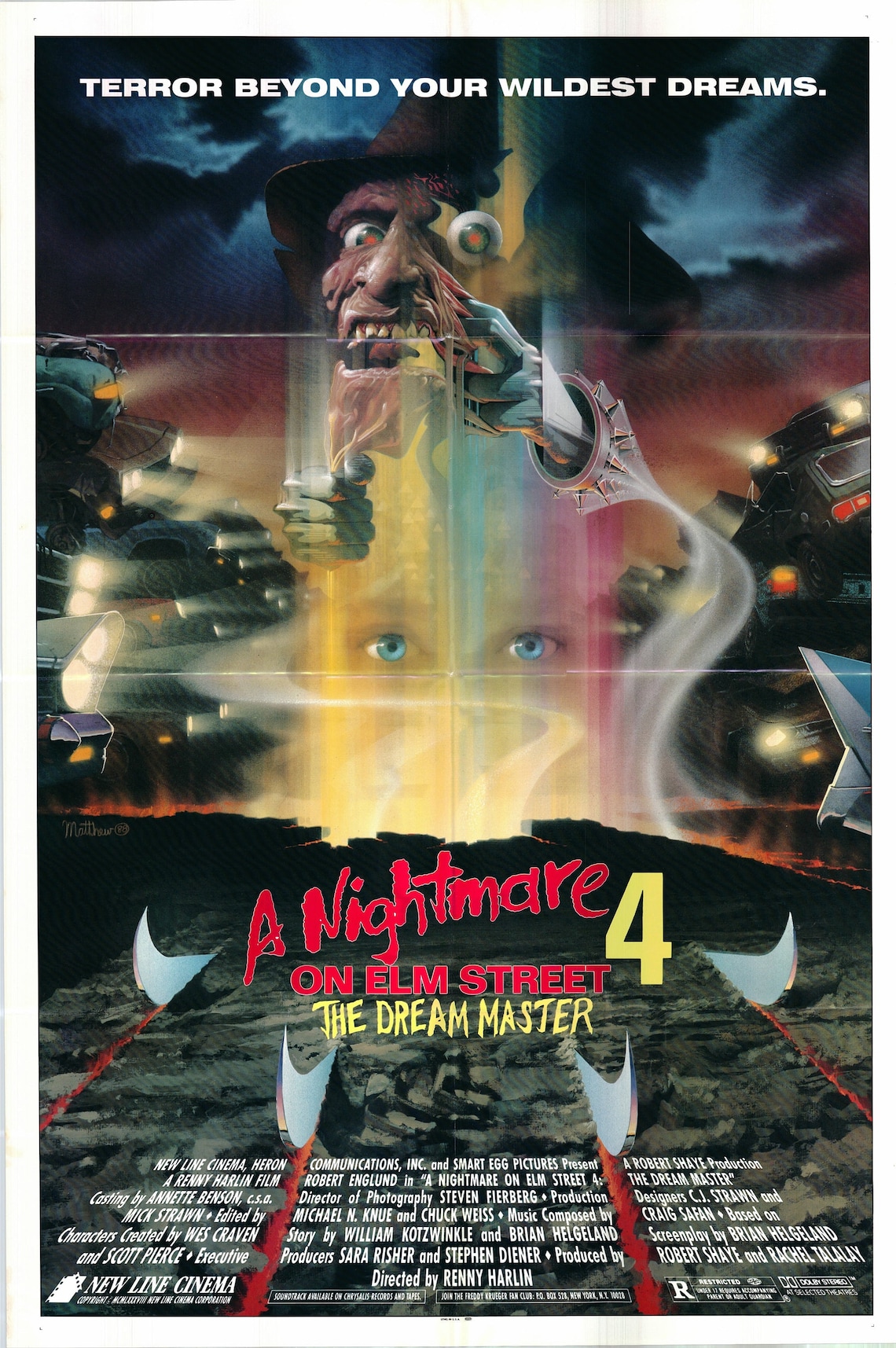 Nightmare on Elm Street 4 1988 One Sheet Poster Folded - Etsy