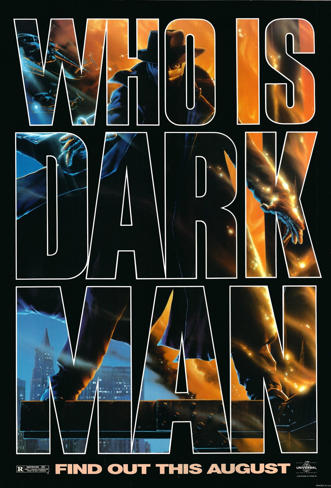 Darkman 1990 Verison B One Sheet Poster Rolled Double Sided - Etsy