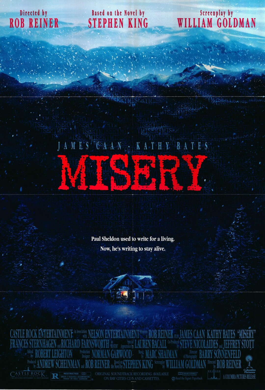 Misery 1990 One Sheet Poster Folded - Etsy