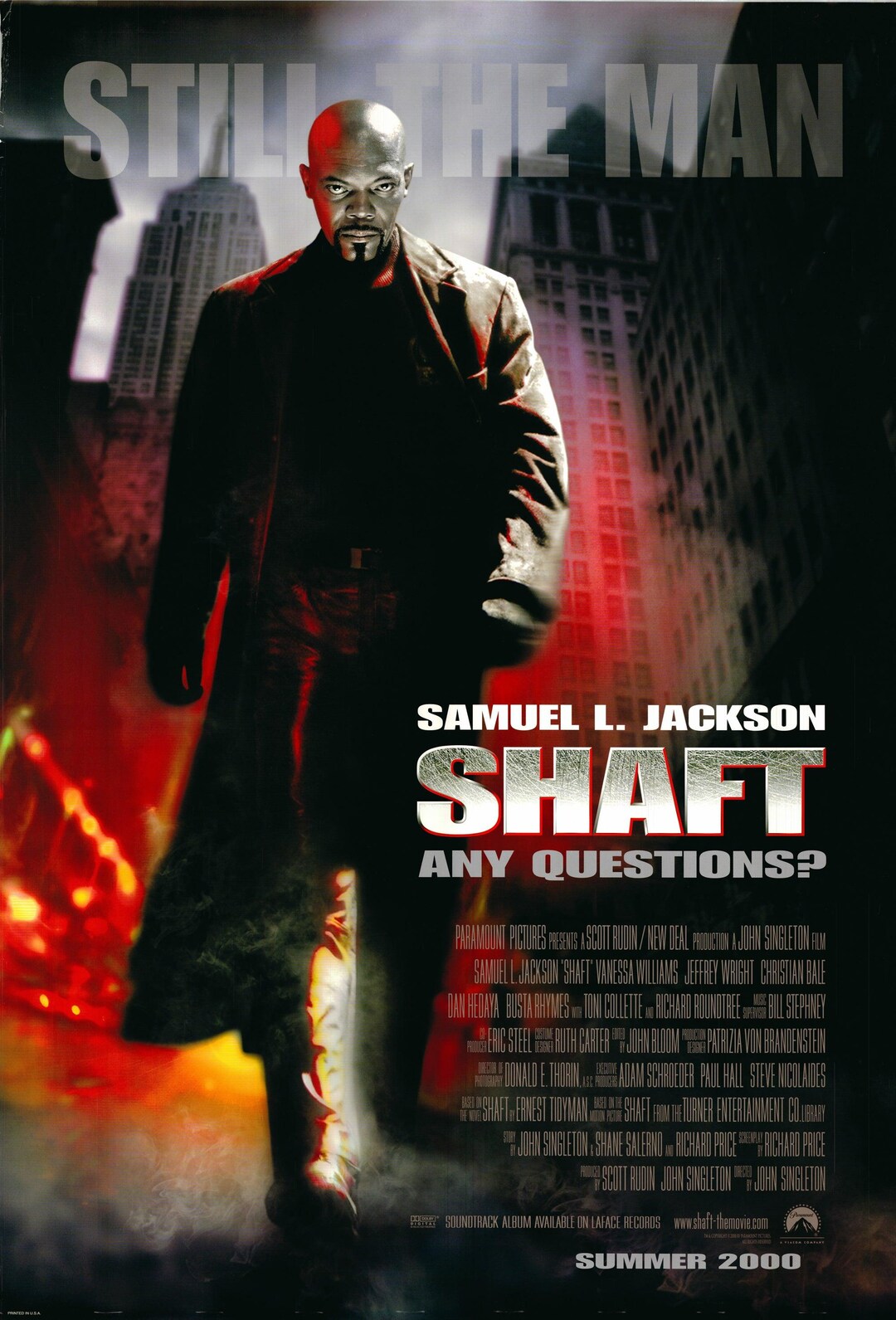 Shaft 2000 Advance One Sheet Poster Rolled - Etsy