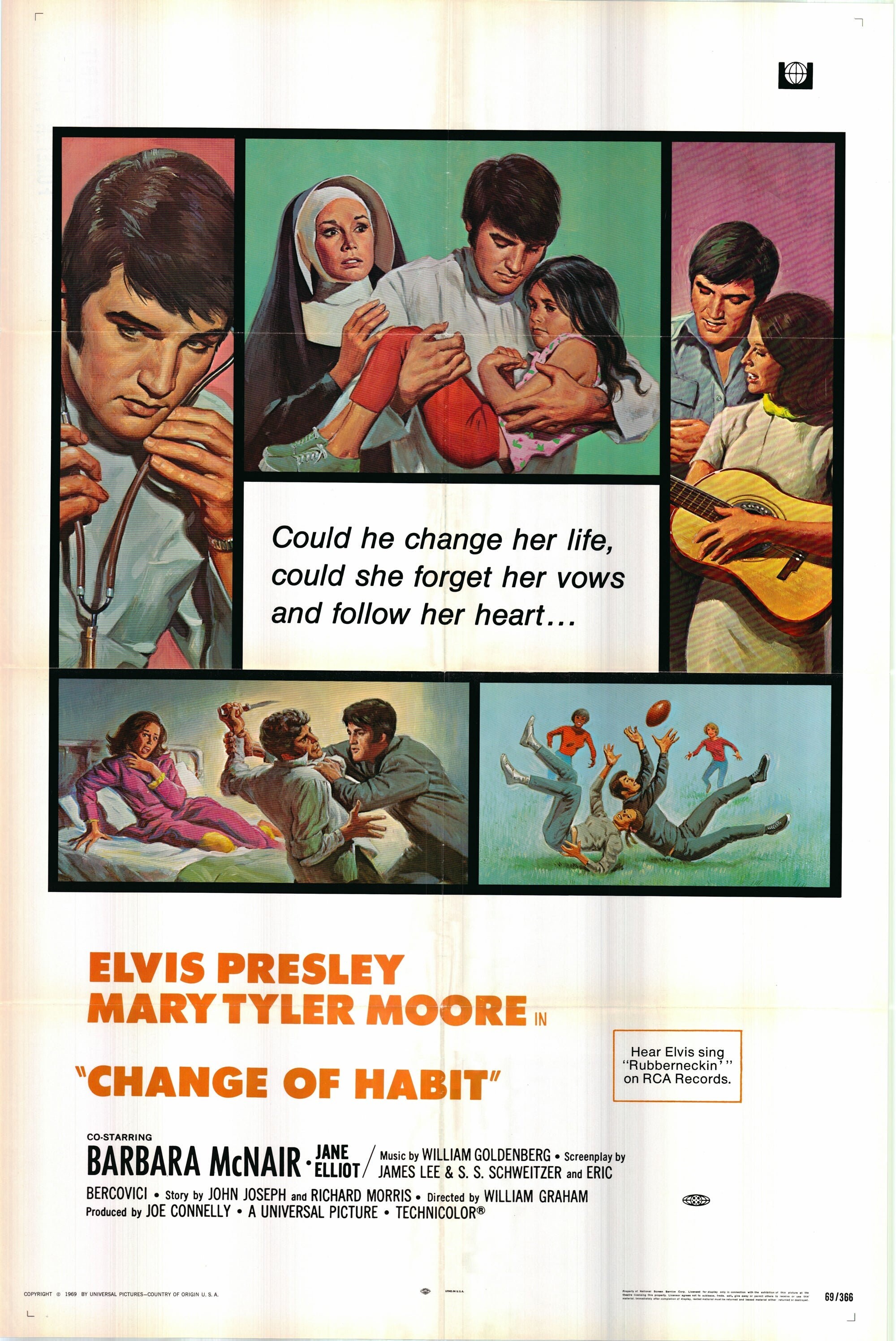 Change of Habit 1969 One Sheet Poster Folded - Etsy