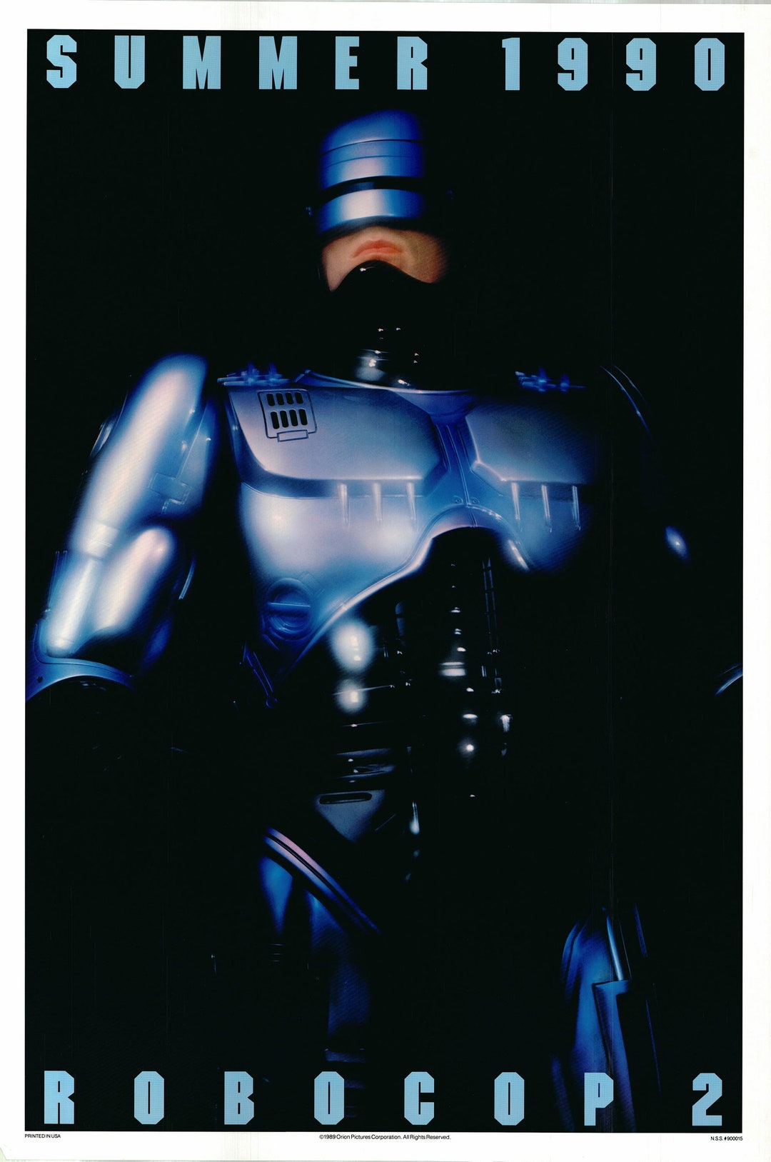Robocop 2 Blue Black 1990 Advance One Sheet Poster Rolled Etsy