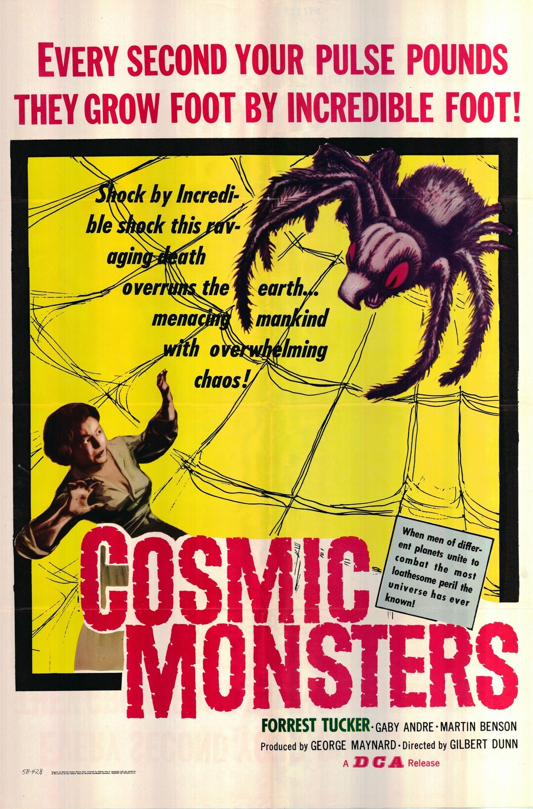 Cosmic Monsters 1958 One Sheet Poster Folded - Etsy