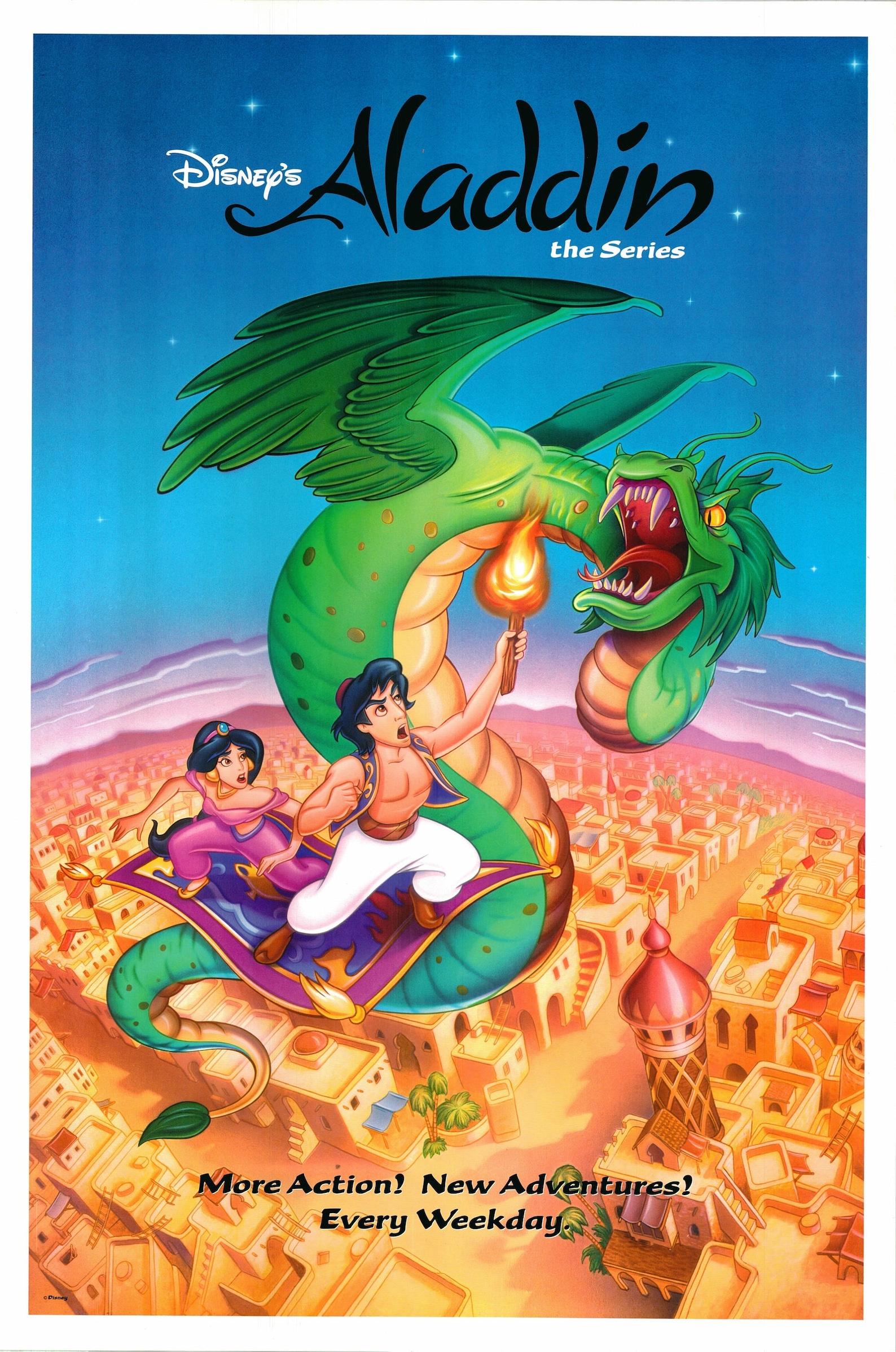 Aladdin 1992 Tv Poster One Sheet Rolled - Etsy