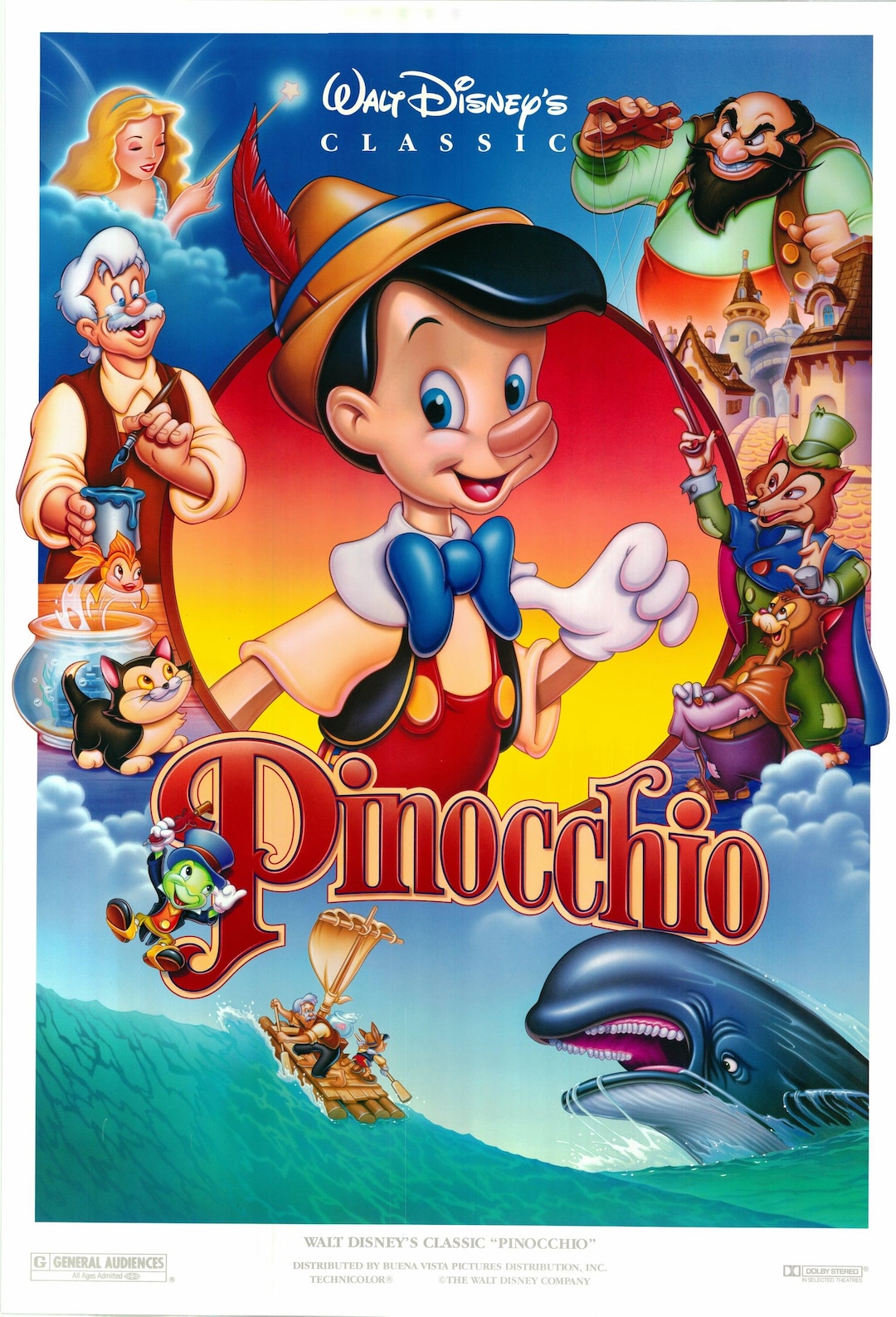 Pinocchio 1992R One Sheet Poster Rolled Double Sided - Etsy