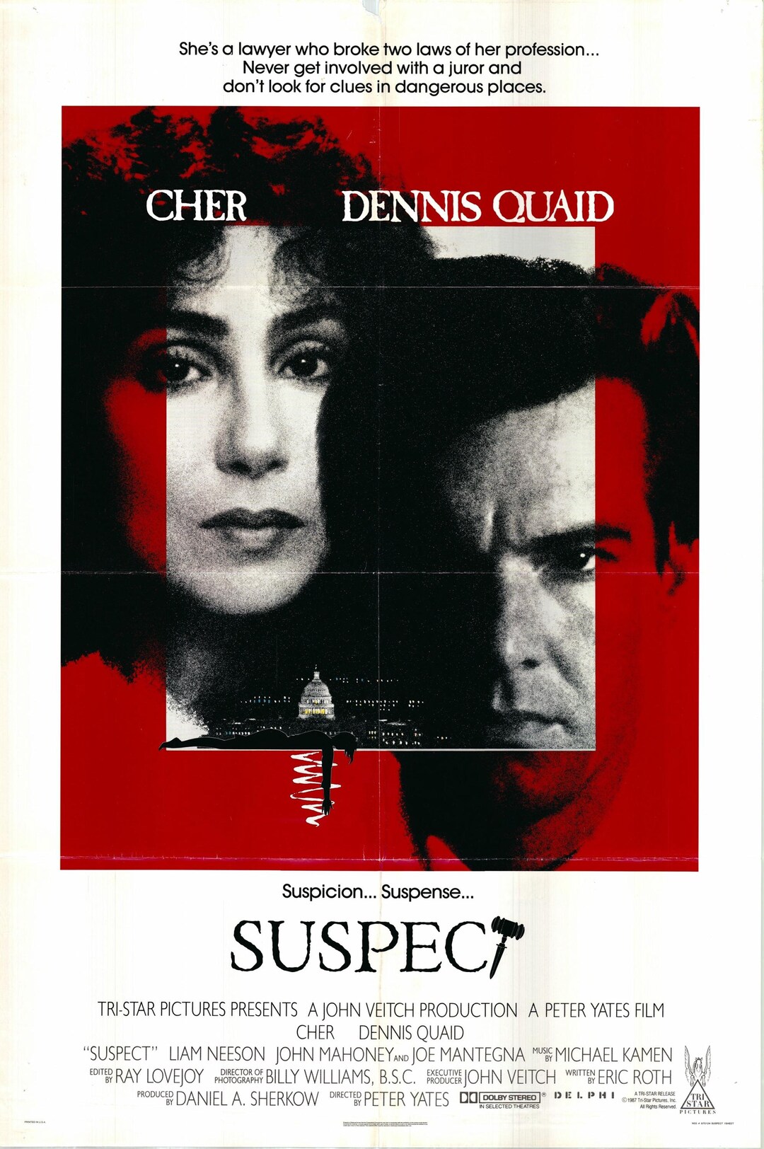 Suspect 1987 One Sheet Poster Folded - Etsy
