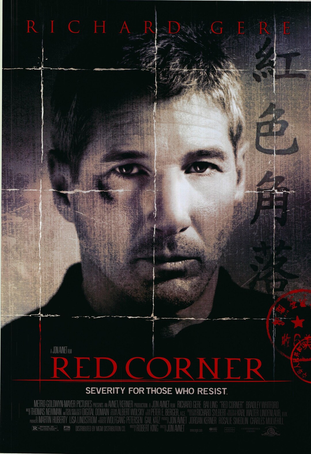 Red Corner 1997 One Sheet Poster Rolled Double Sided - Etsy
