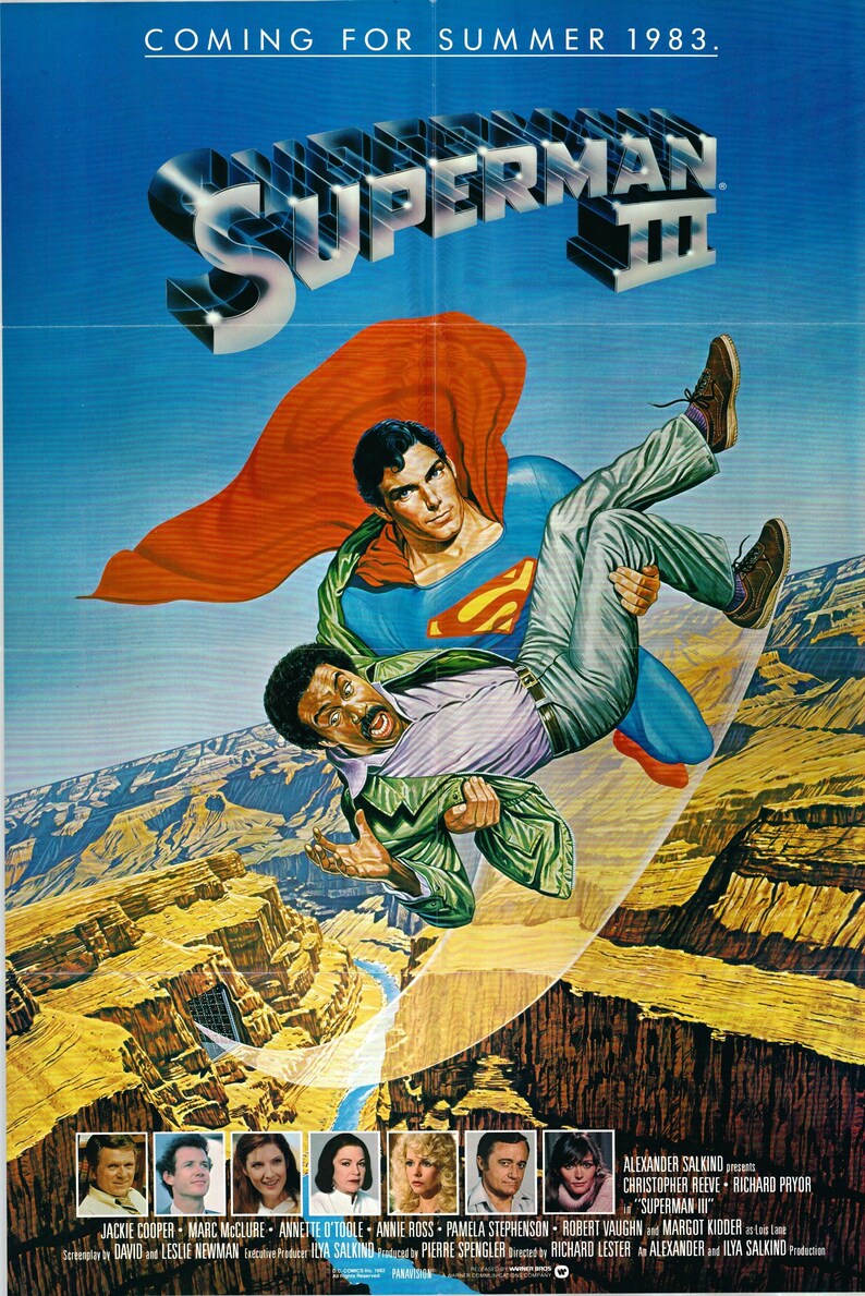 Superman 3 1983 Advance One Sheet Poster Folded - Etsy