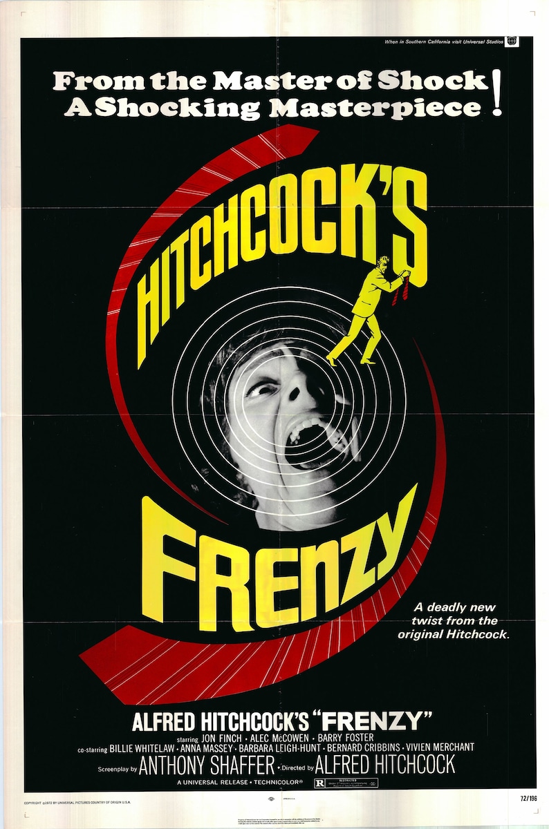 Hitchcocks Frenzy 1972 One Sheet Poster Folded - Etsy