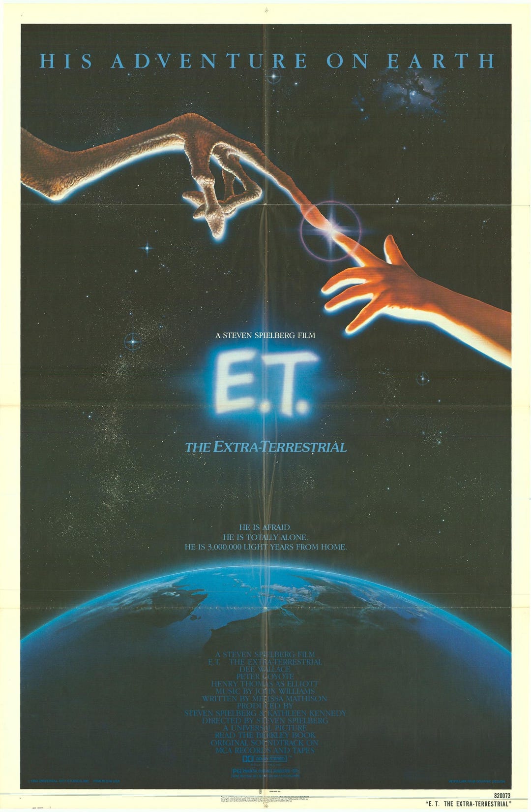 E.t. the Extra Terrestrial 1982 One Sheet Poster Folded - Etsy
