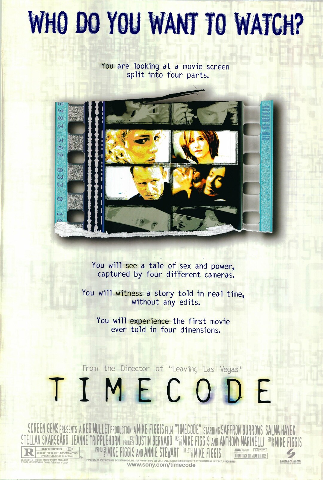 Time Code 2000 One Sheet Poster Rolled - Etsy