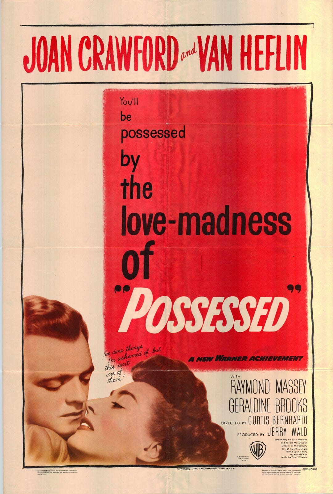 Possessed 1947 One Sheet Poster Folded - Etsy