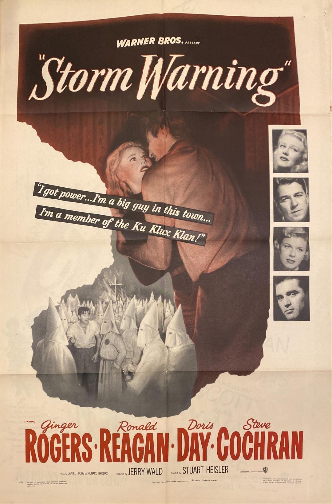 Storm Warning 1950 One Sheet Poster Folded - Etsy