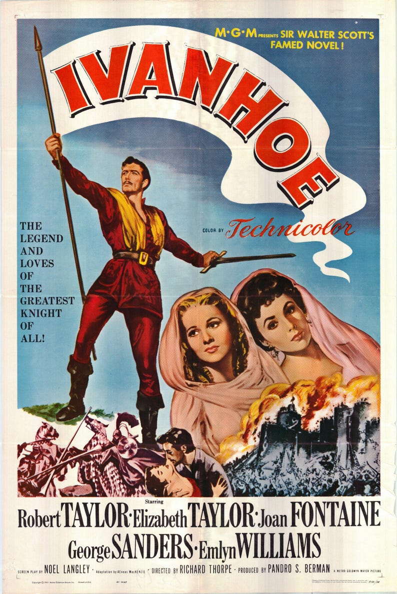 Ivanhoe 1962R One Sheet Poster Folded - Etsy