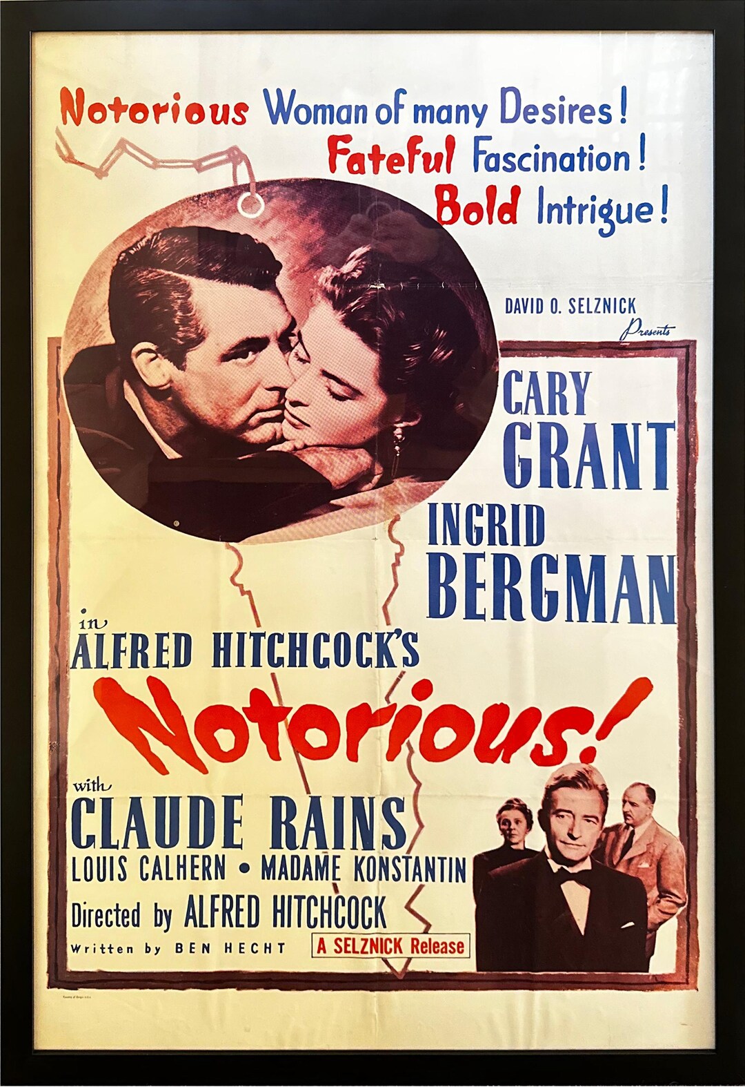 Notorious, 1950rbrlinen-backed Framed - Etsy