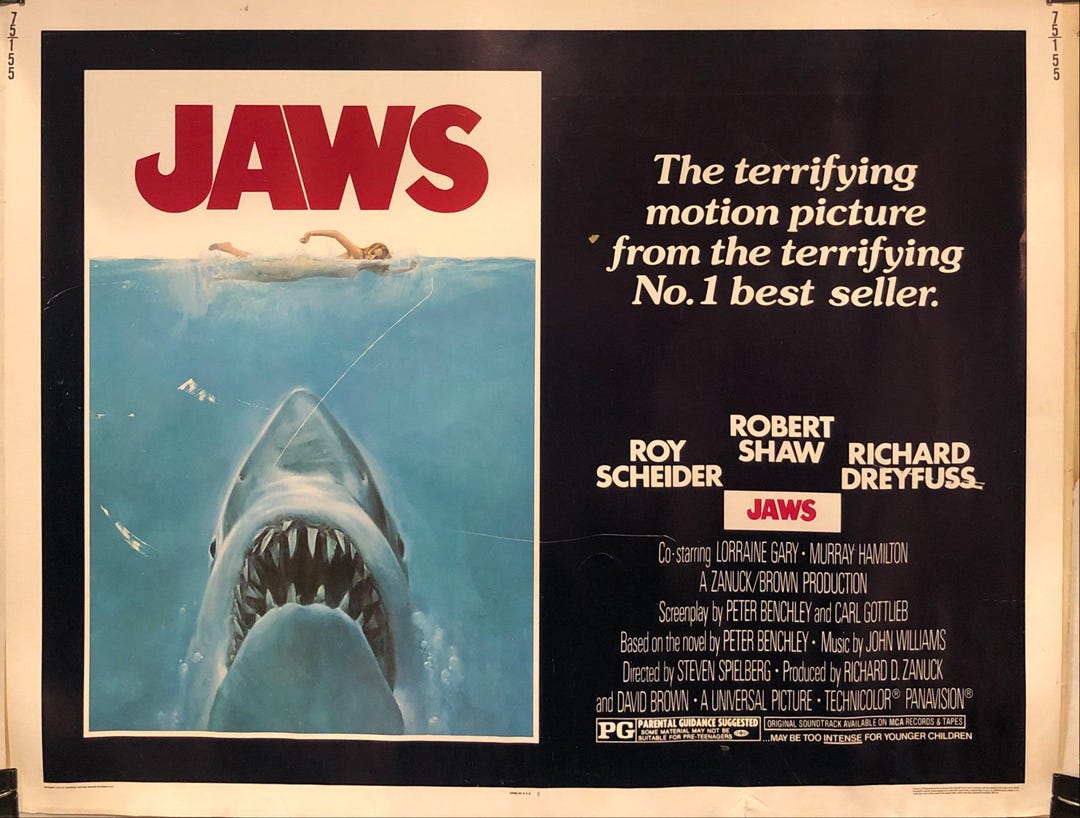 Jaws 1975 Display Sheet - Etsy