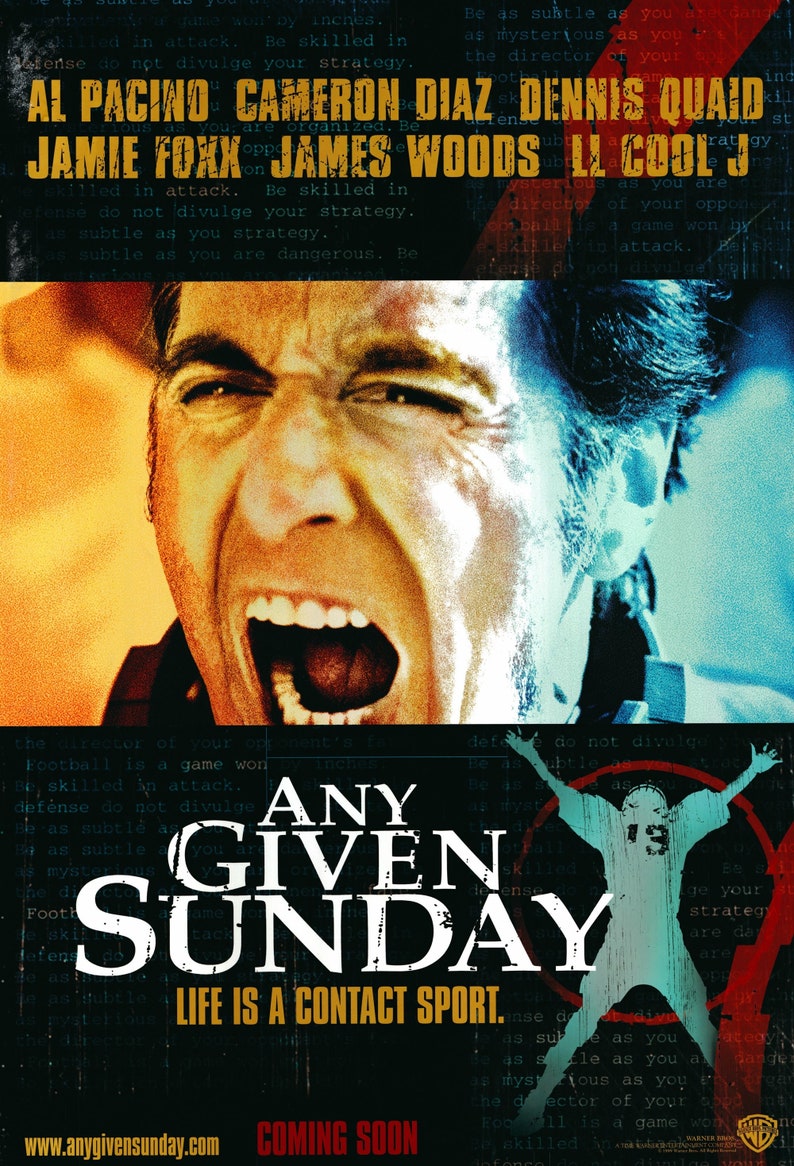 Any Given Sunday 1999 Advanced One Sheet Poster - Etsy