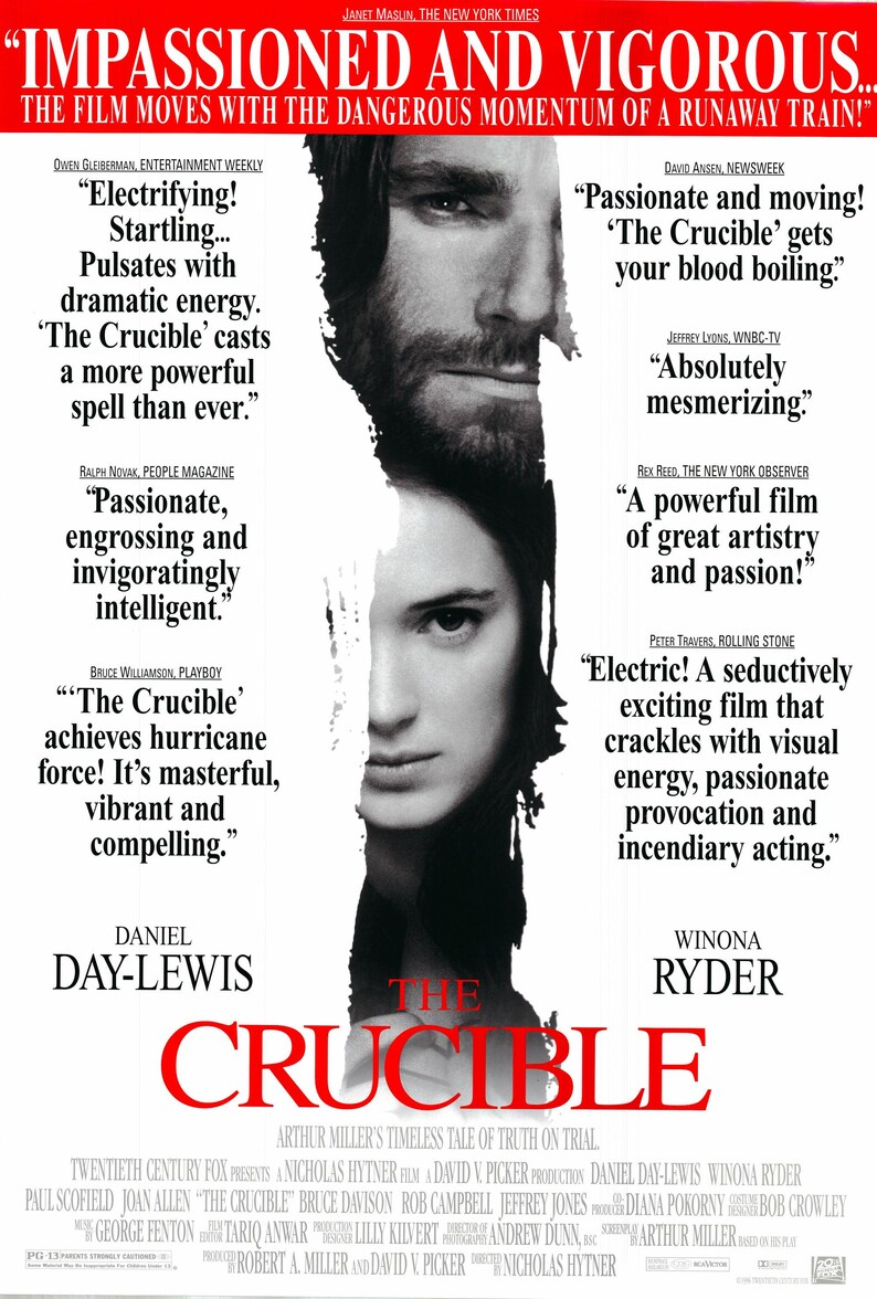 Crucible 1996 One Sheet Poster Rolled - Etsy