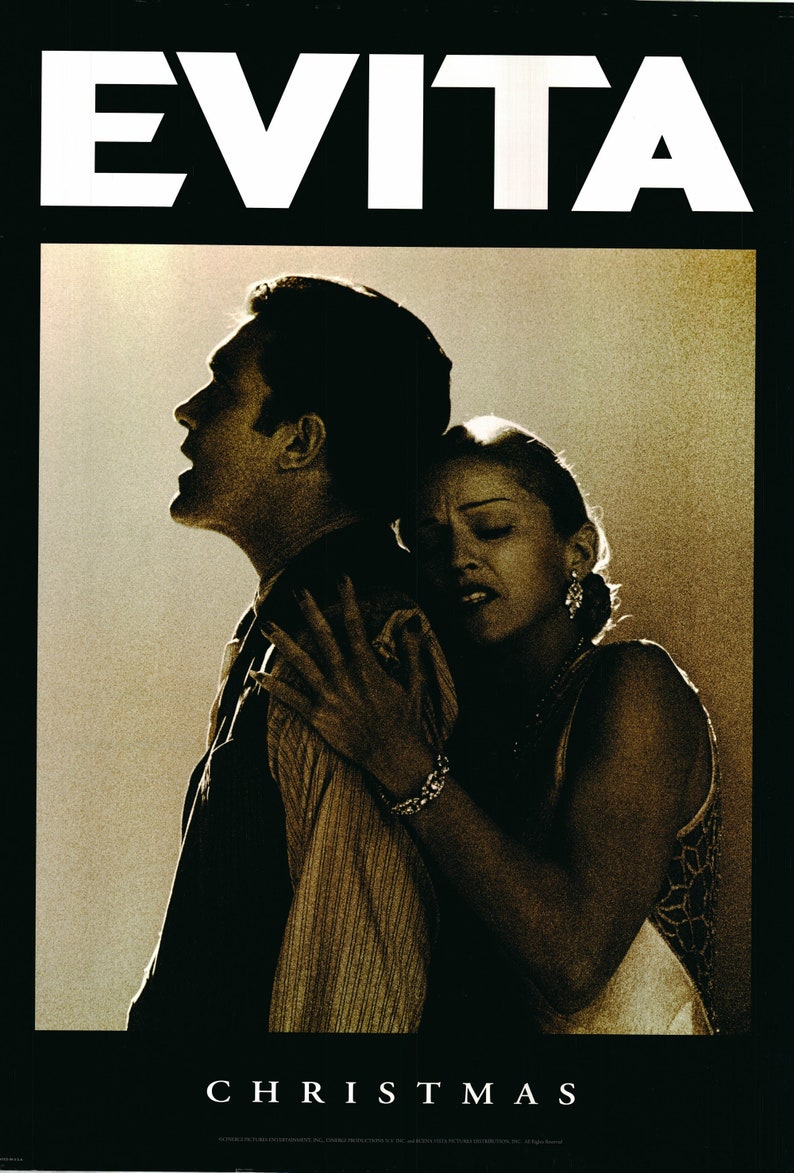 Evita 1996 Advance One Sheet Poster Rolled Christmas Etsy