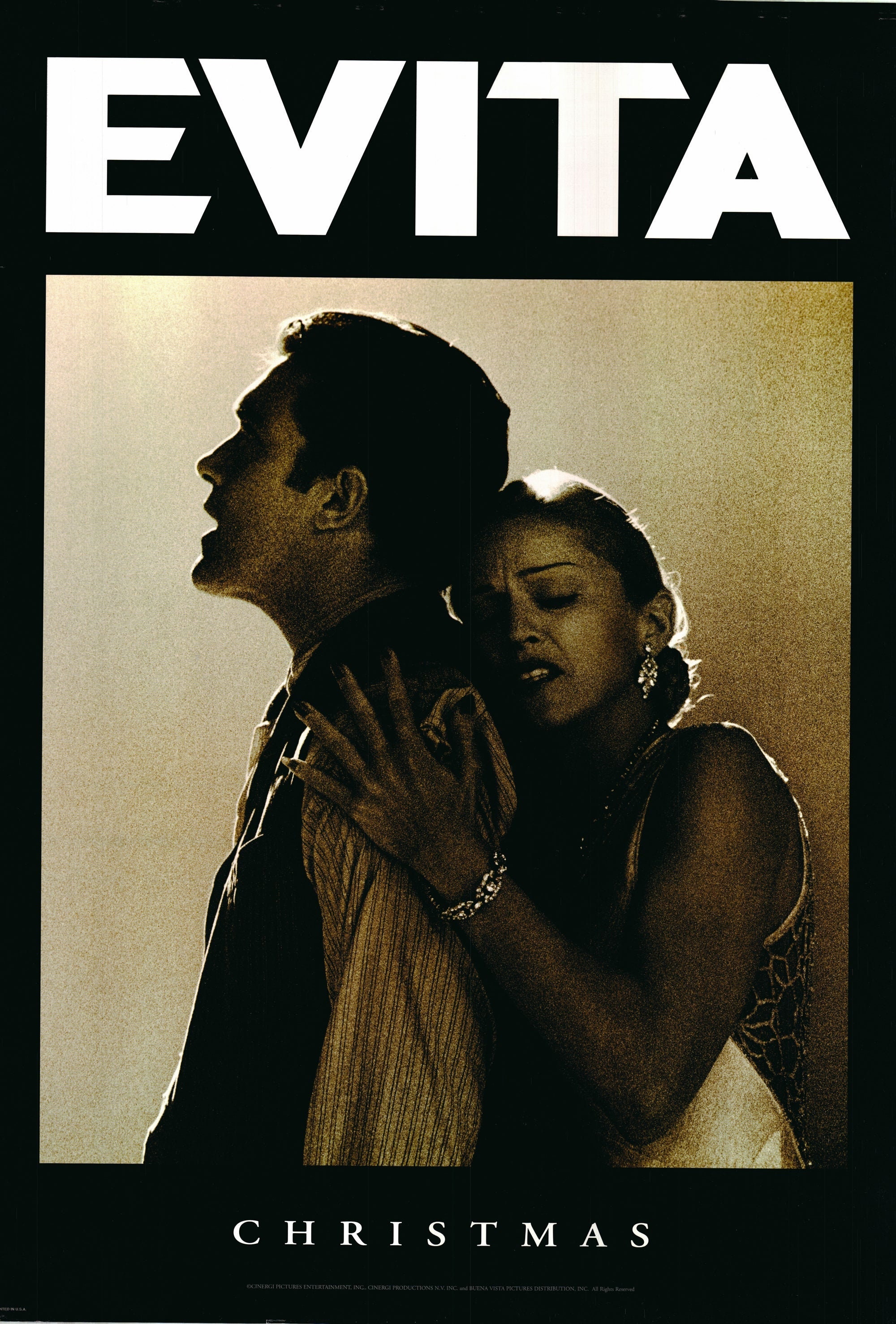 Evita 1996 Advance One Sheet Poster Rolled Christmas Etsy