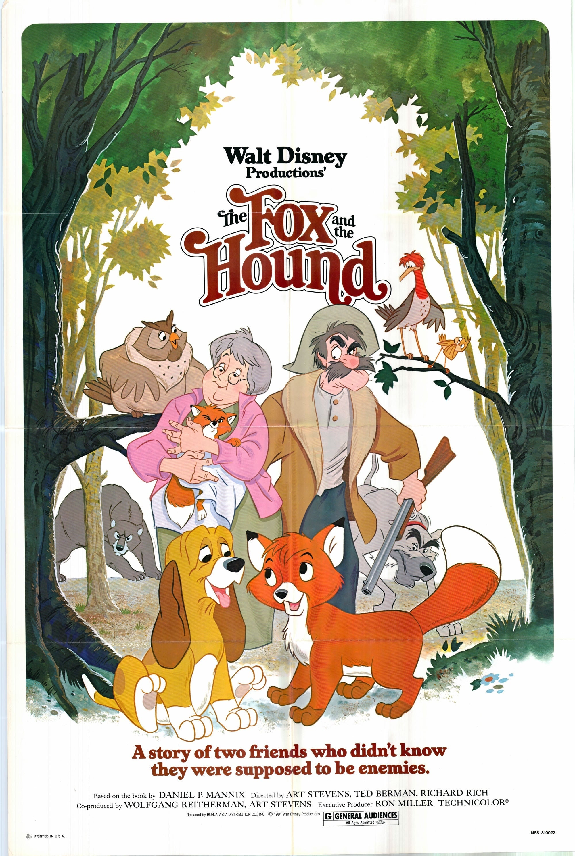 The Fox and the Hound 1981 One Sheet Poster Folded - Etsy