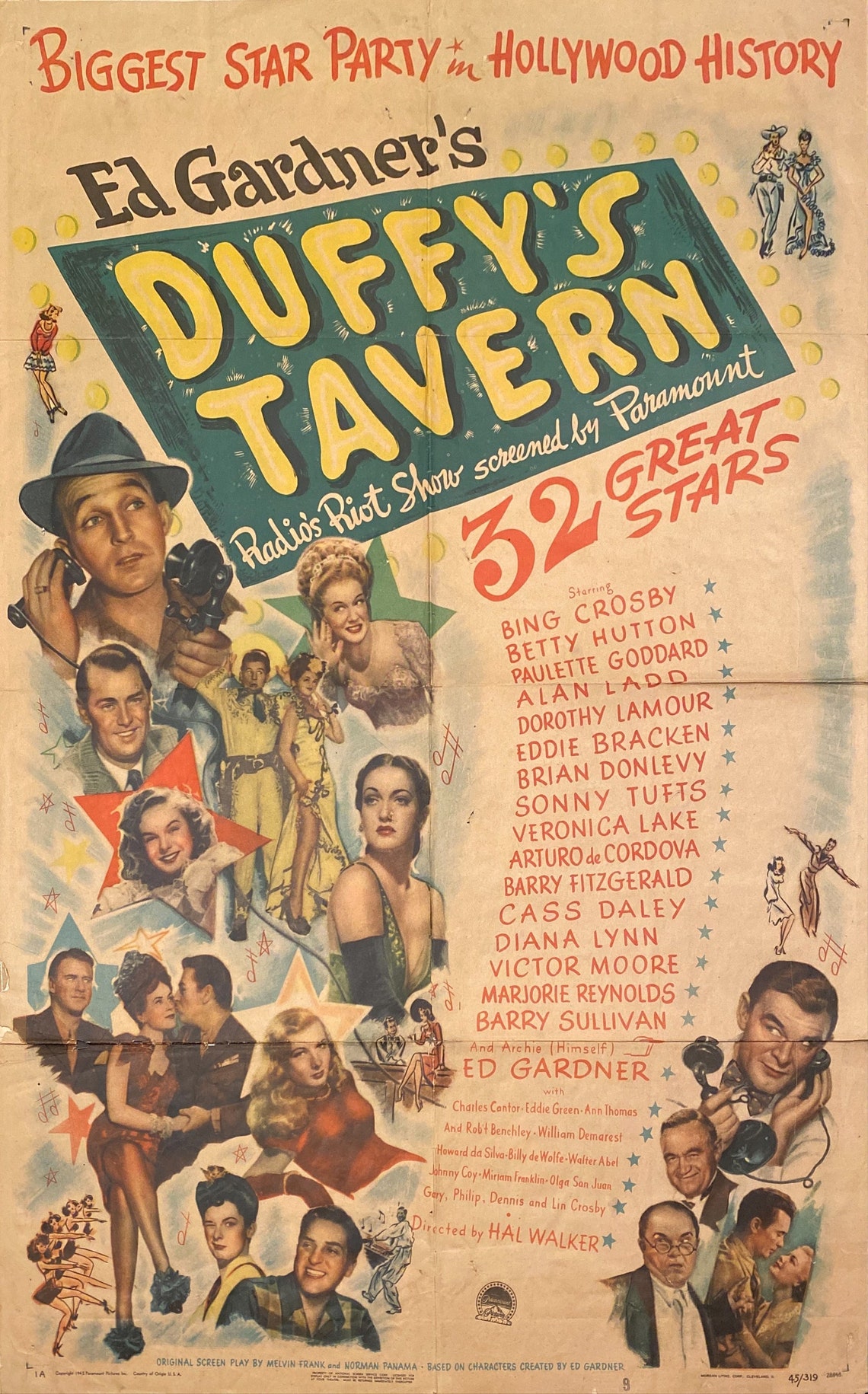 Duffys Tavern 1945 One Sheet Poster Folded - Etsy