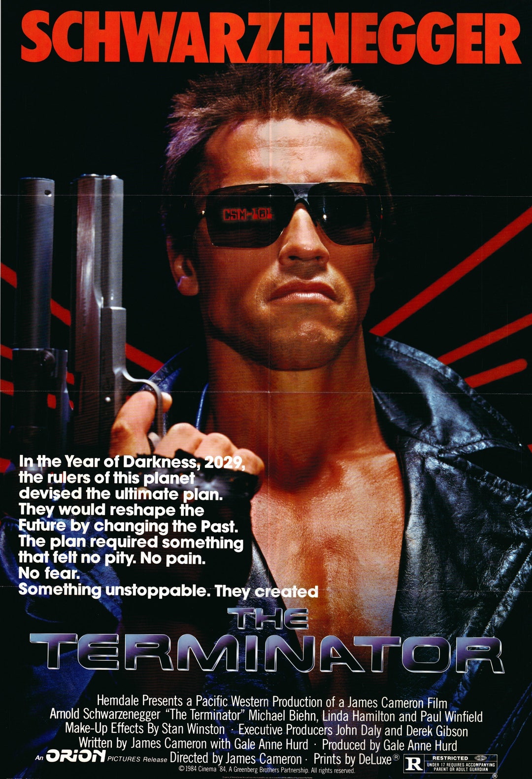 The Terminator 1984 One Sheet Poster Folded - Etsy