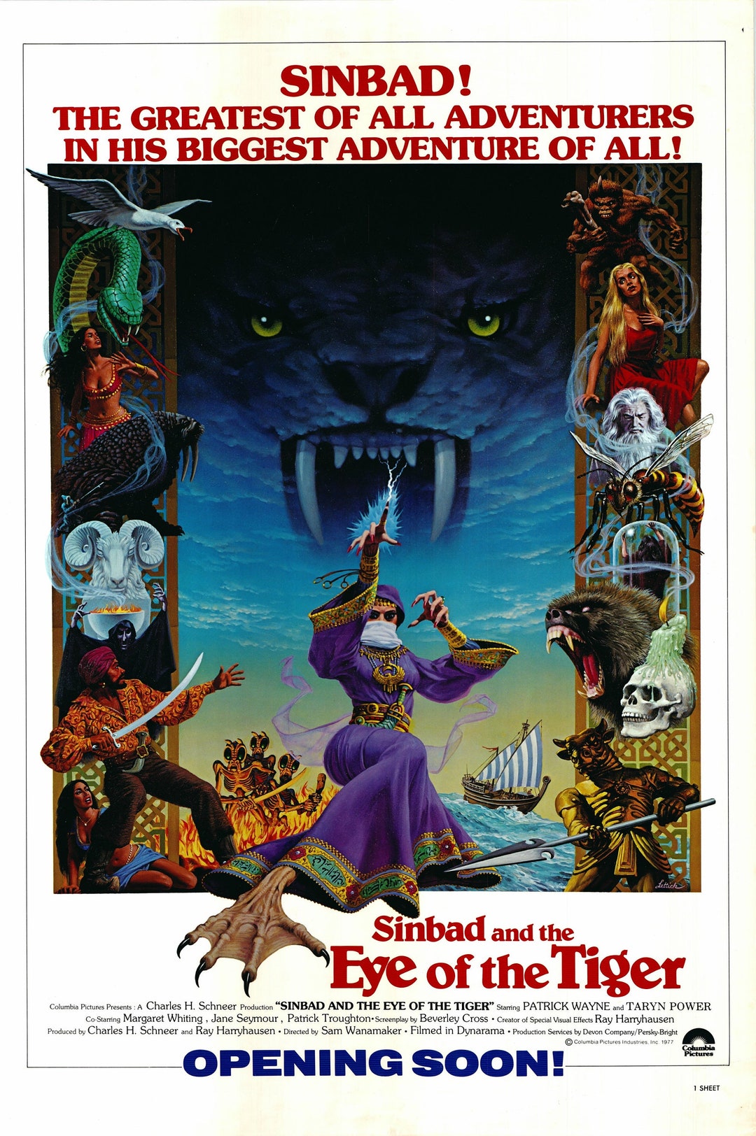 Sinbad and the Eye of the Tiger 1977 Advanced One Sheet Poster Rolled ...
