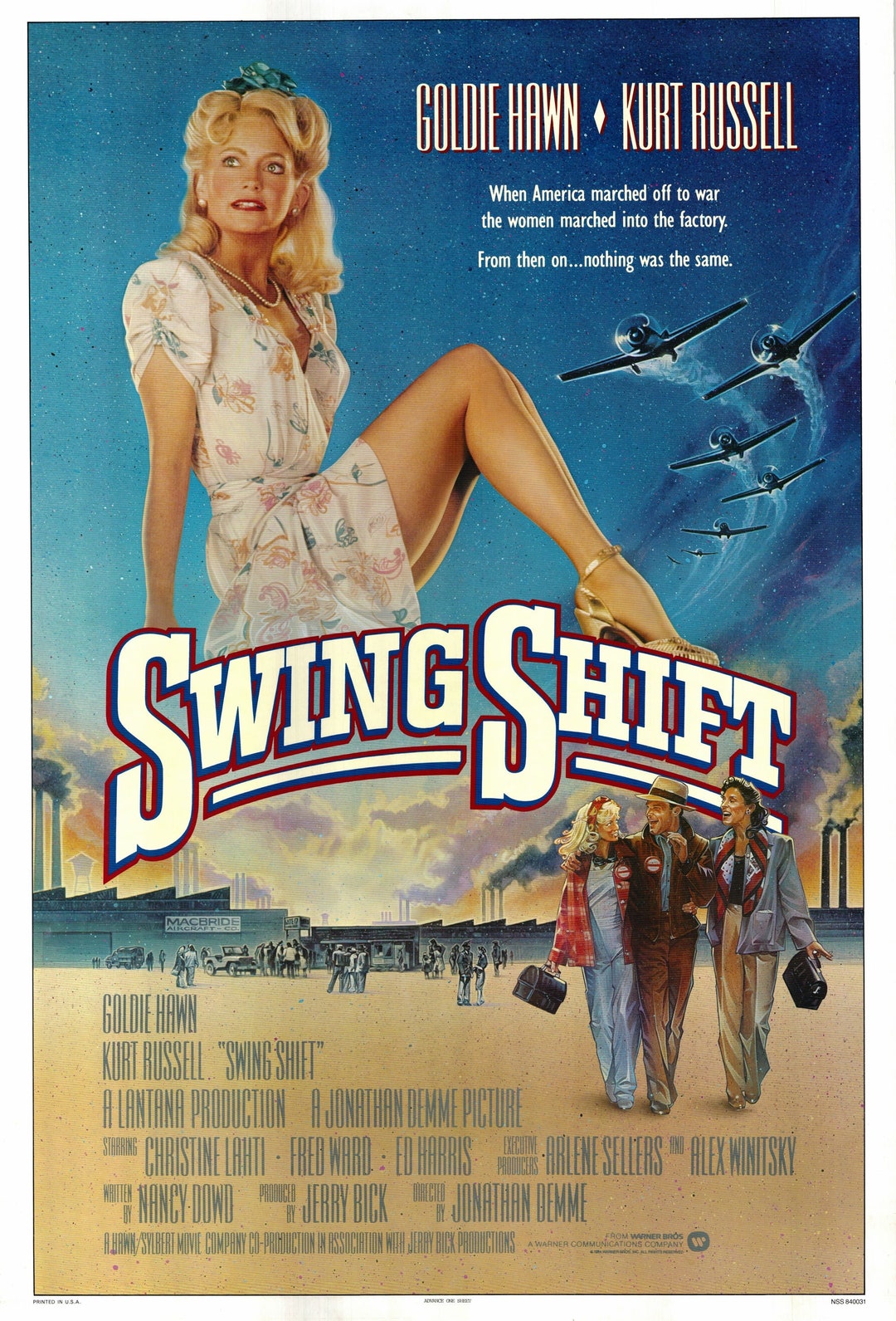 Swing Shift 1984 One Sheet Poster Rolled - Etsy