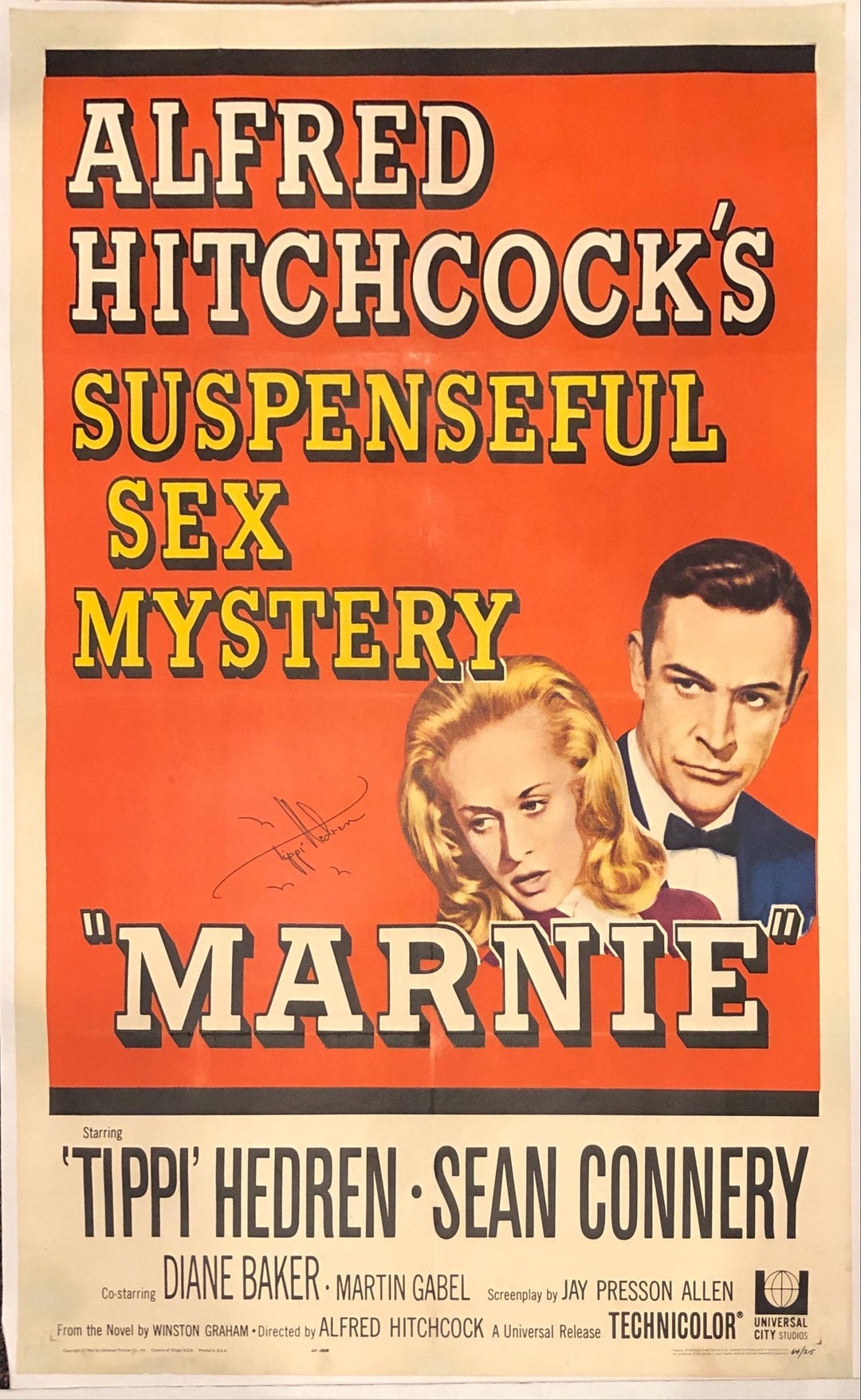 Marnie 1964 One Sheet Poster, Folded - Etsy