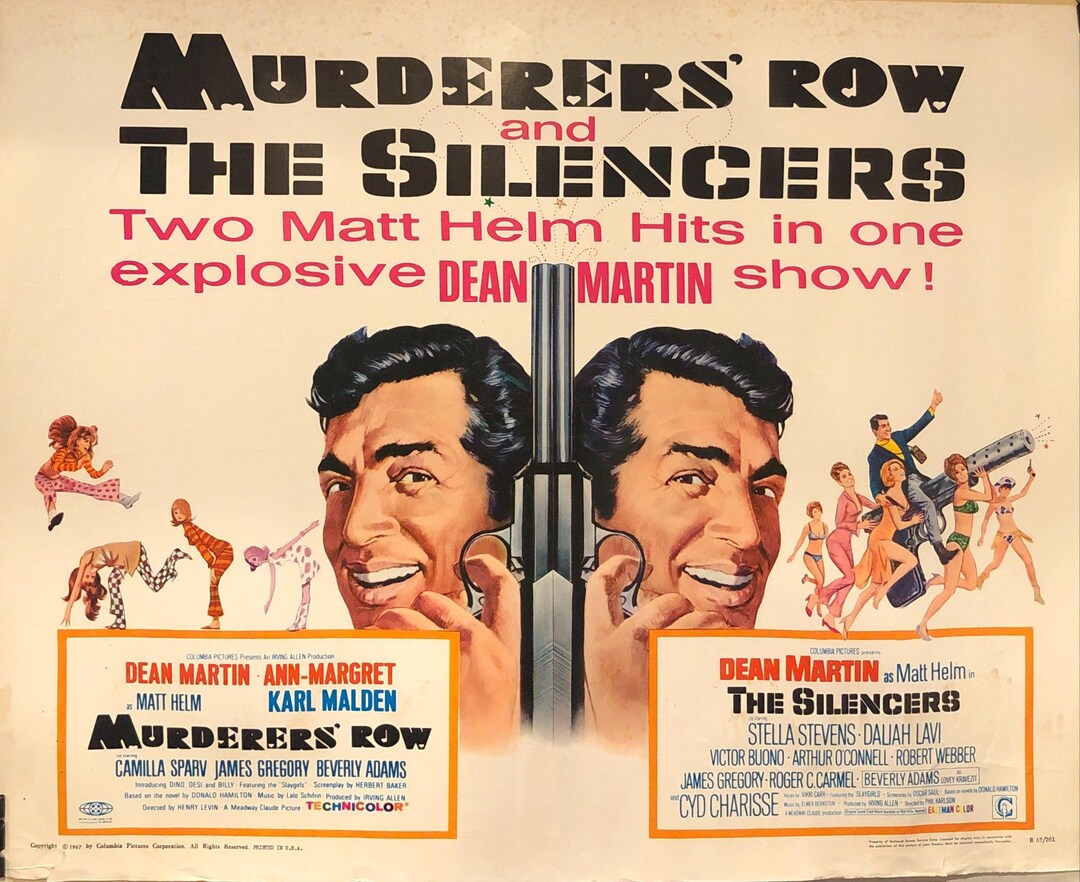 Murderers' Row, and the Silencers Double Feature 1967R Display Sheet ...
